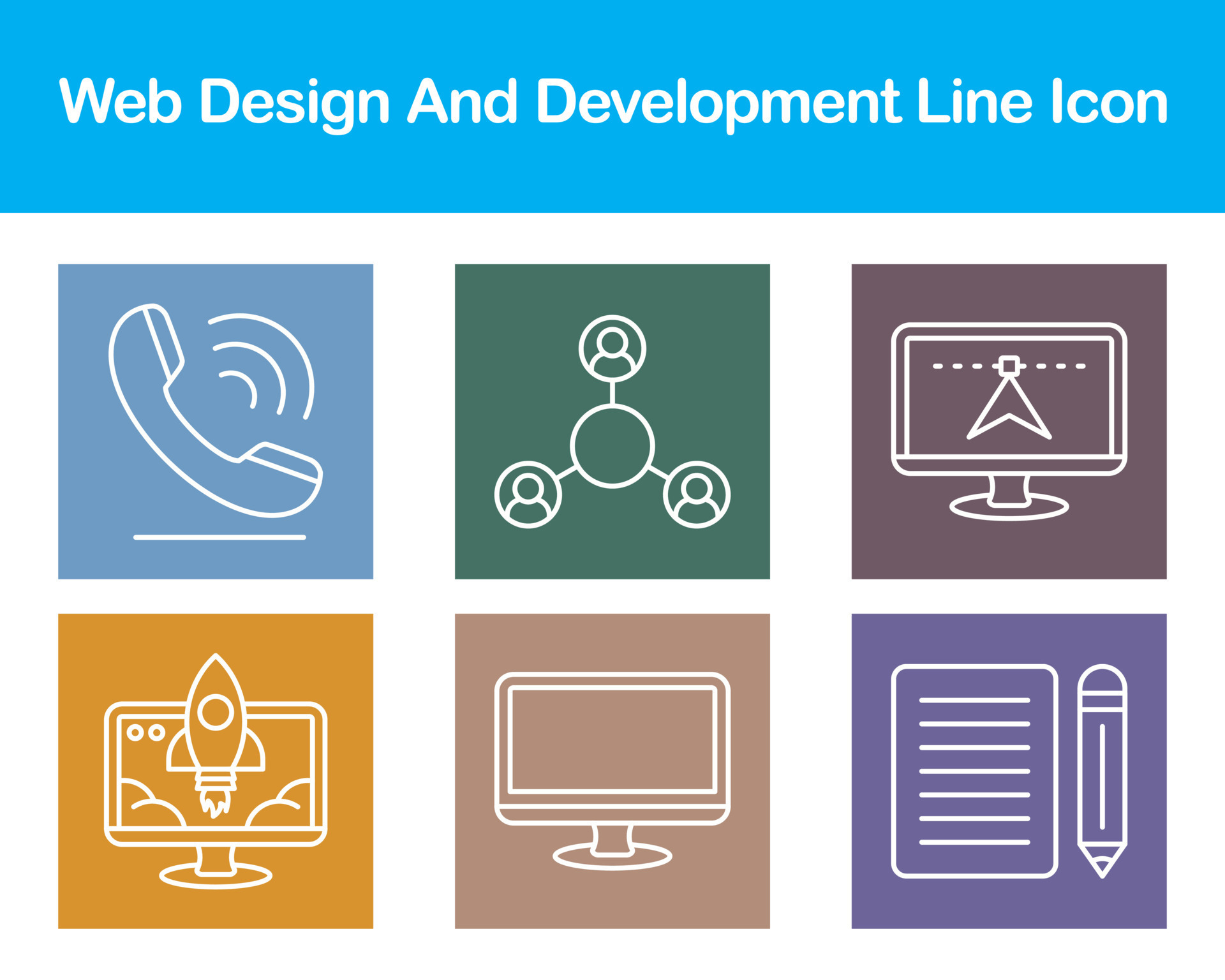 Web Design And Development Vector Icon Set 20699319 Vector Art at Vecteezy