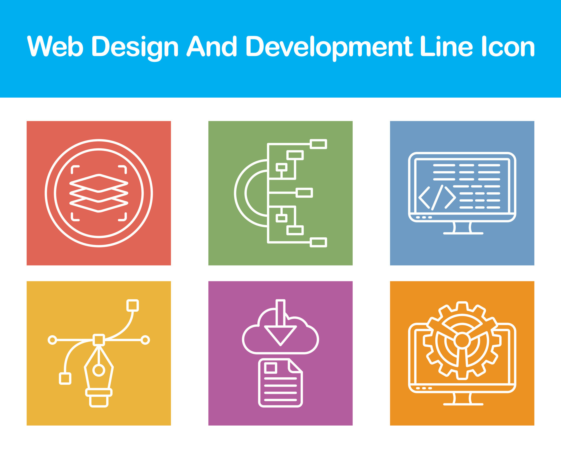 Web Design And Development Vector Icon Set 20699340 Vector Art at Vecteezy