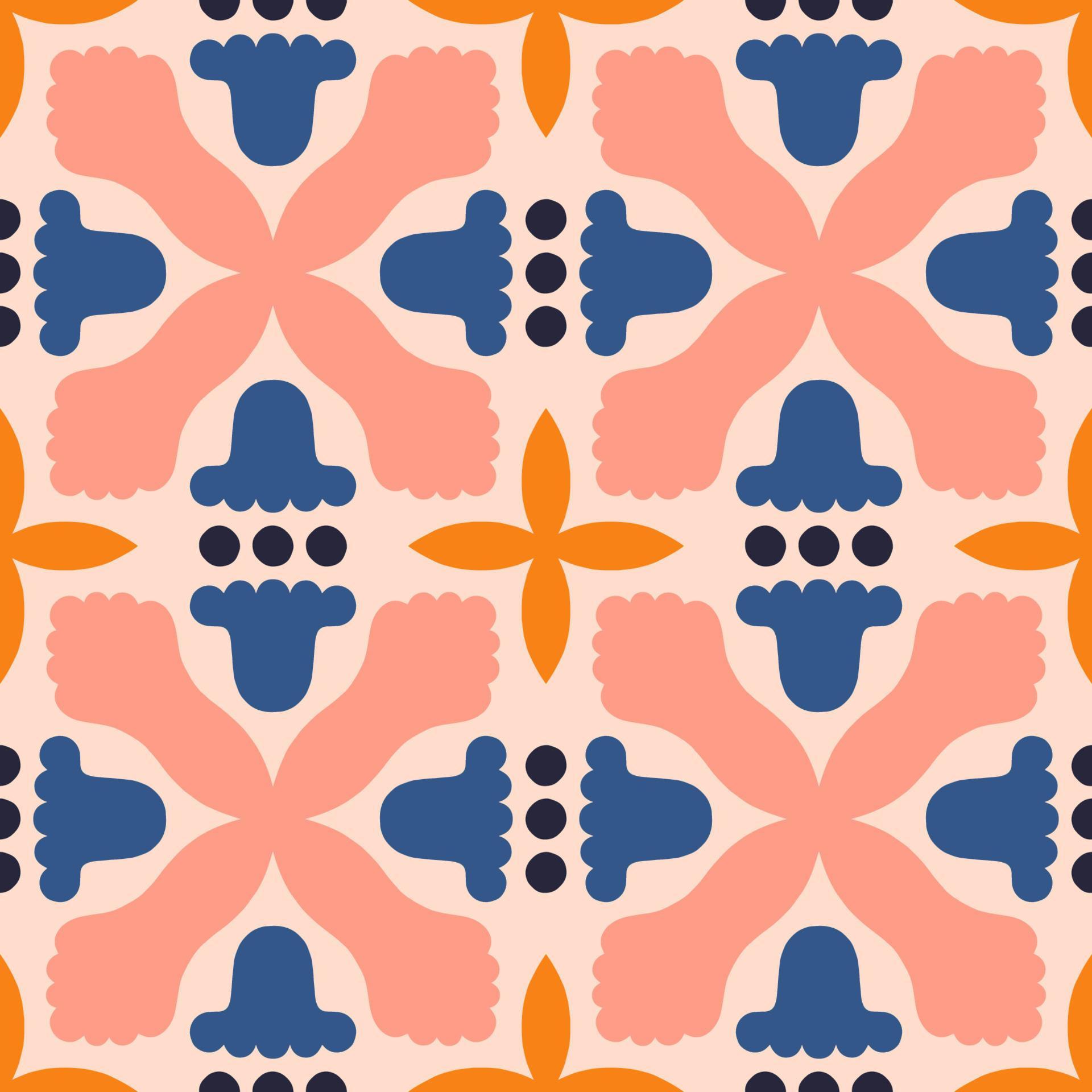 Decorative vector pattern with abstract flowers and shapes. Beautiful ...
