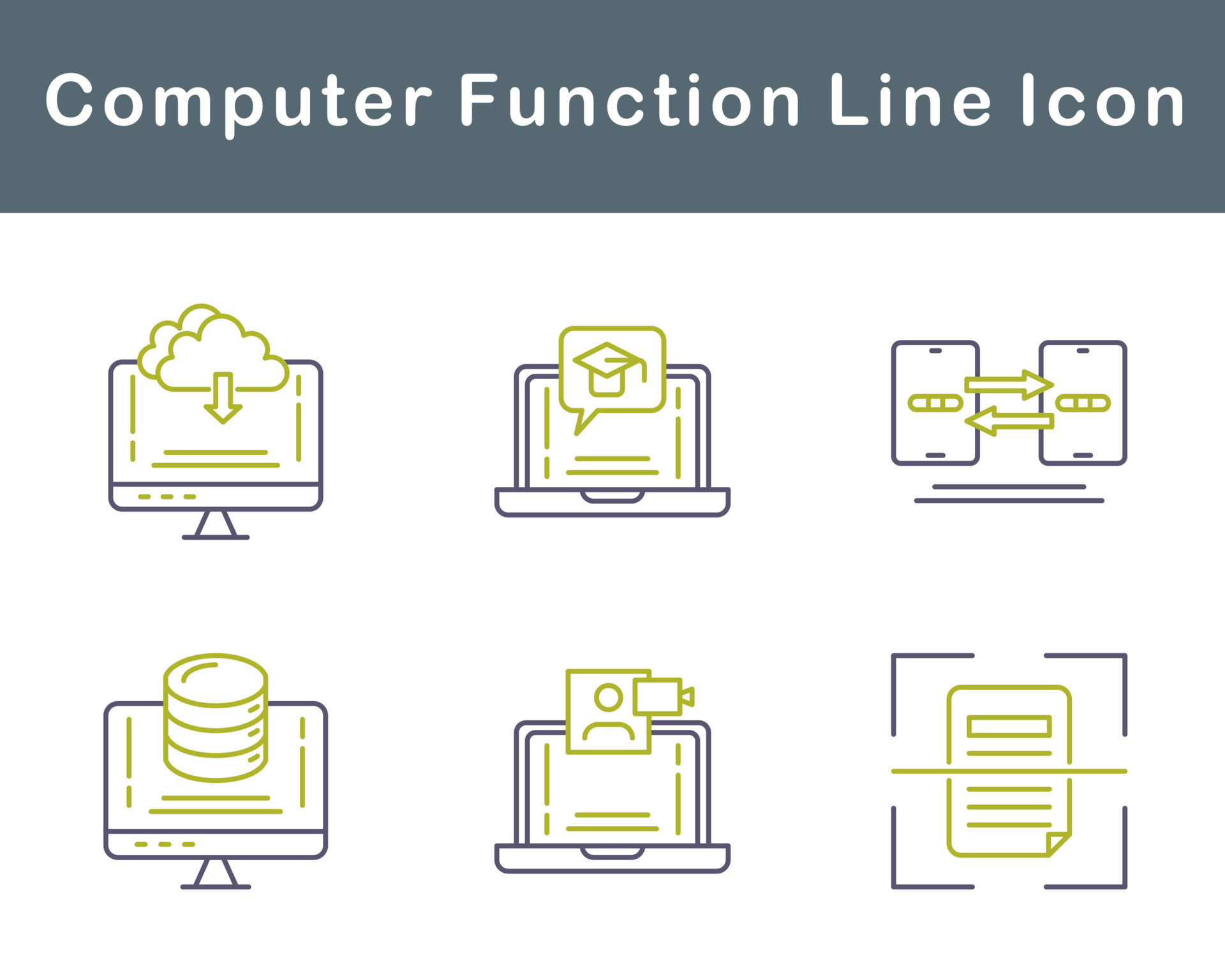 Computer Function Vector Icon Set 20708199 Vector Art at Vecteezy