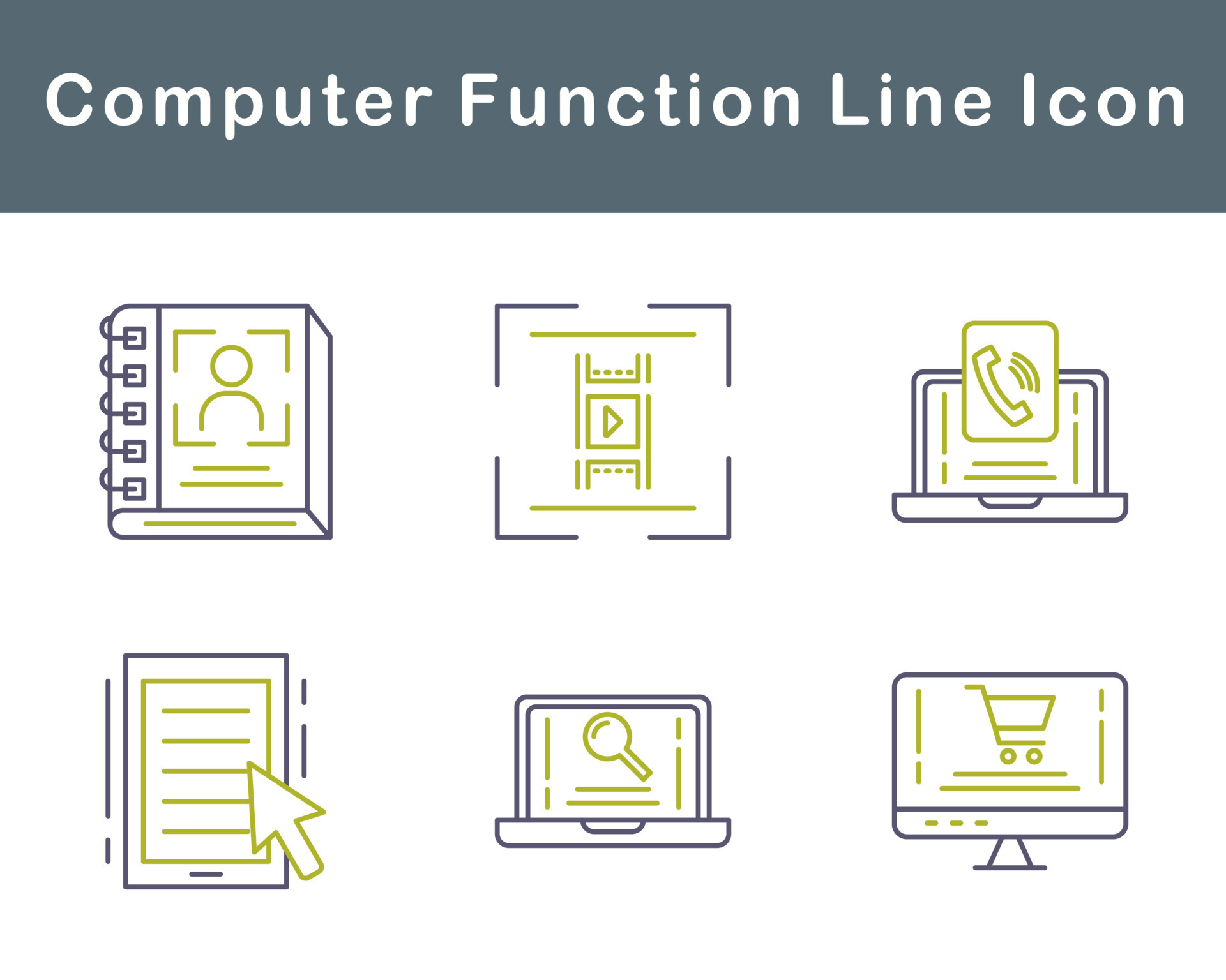 Computer Function Vector Icon Set 20708250 Vector Art at Vecteezy