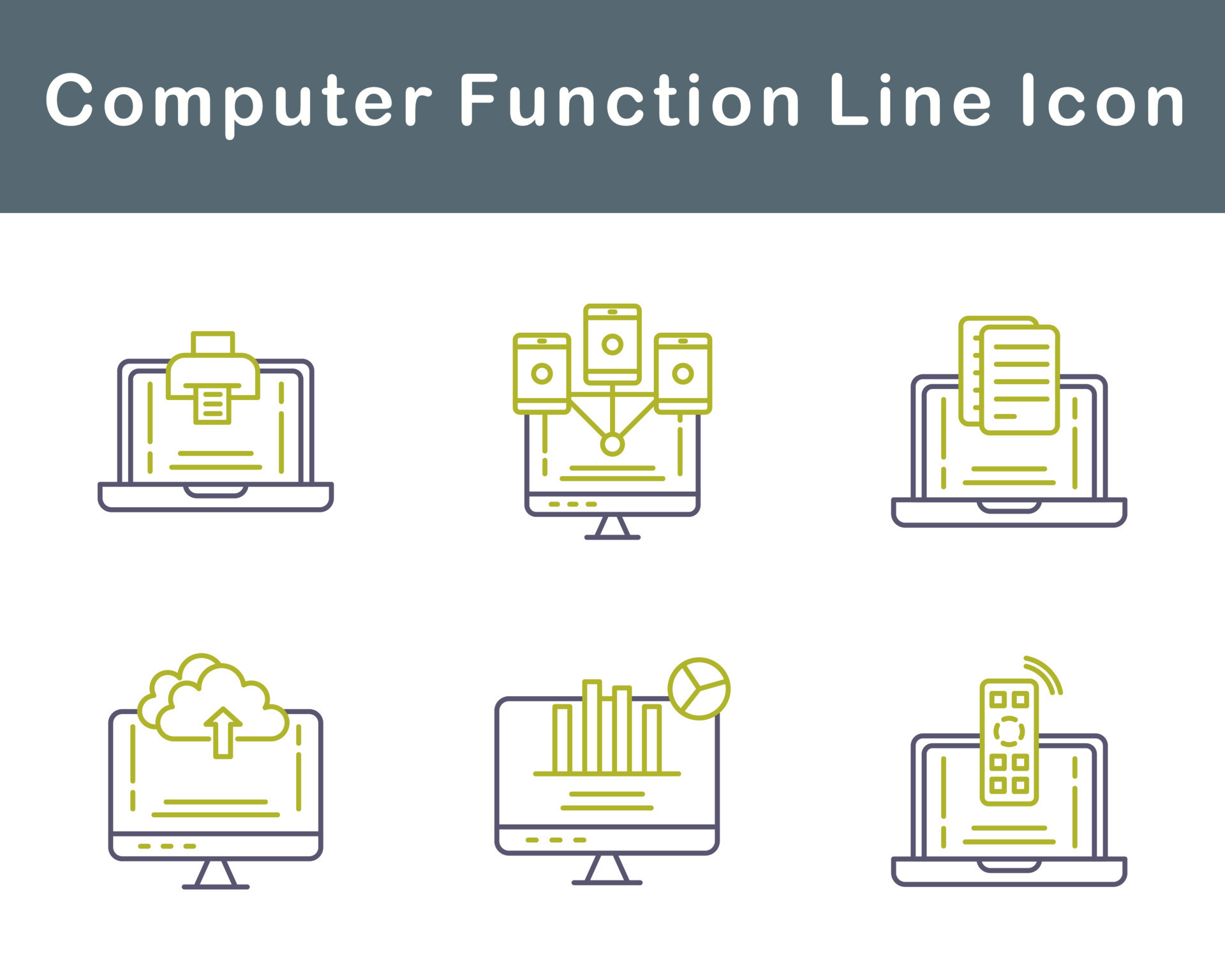 Computer Function Vector Icon Set 20708252 Vector Art At Vecteezy