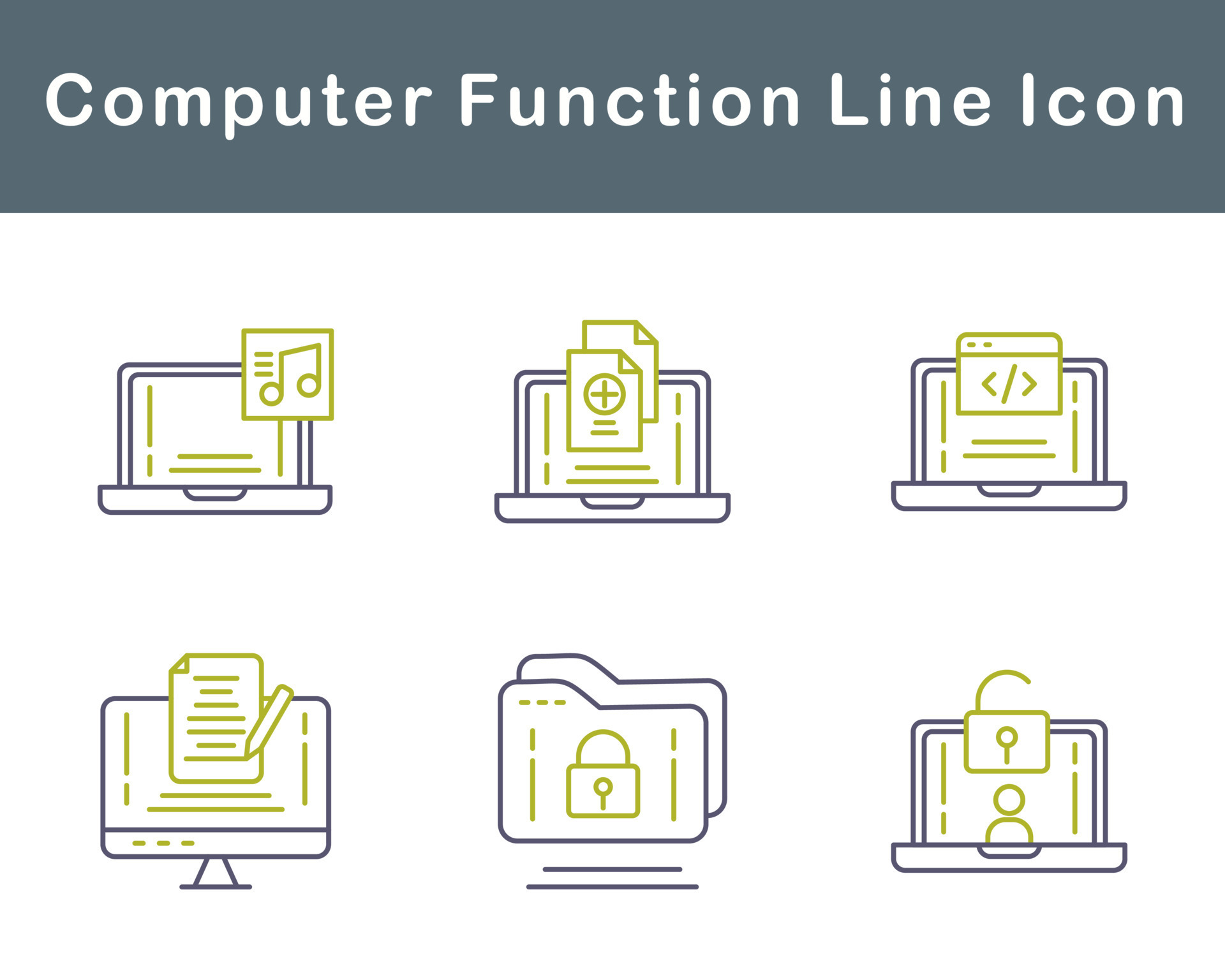 Computer Function Vector Icon Set 20708253 Vector Art at Vecteezy