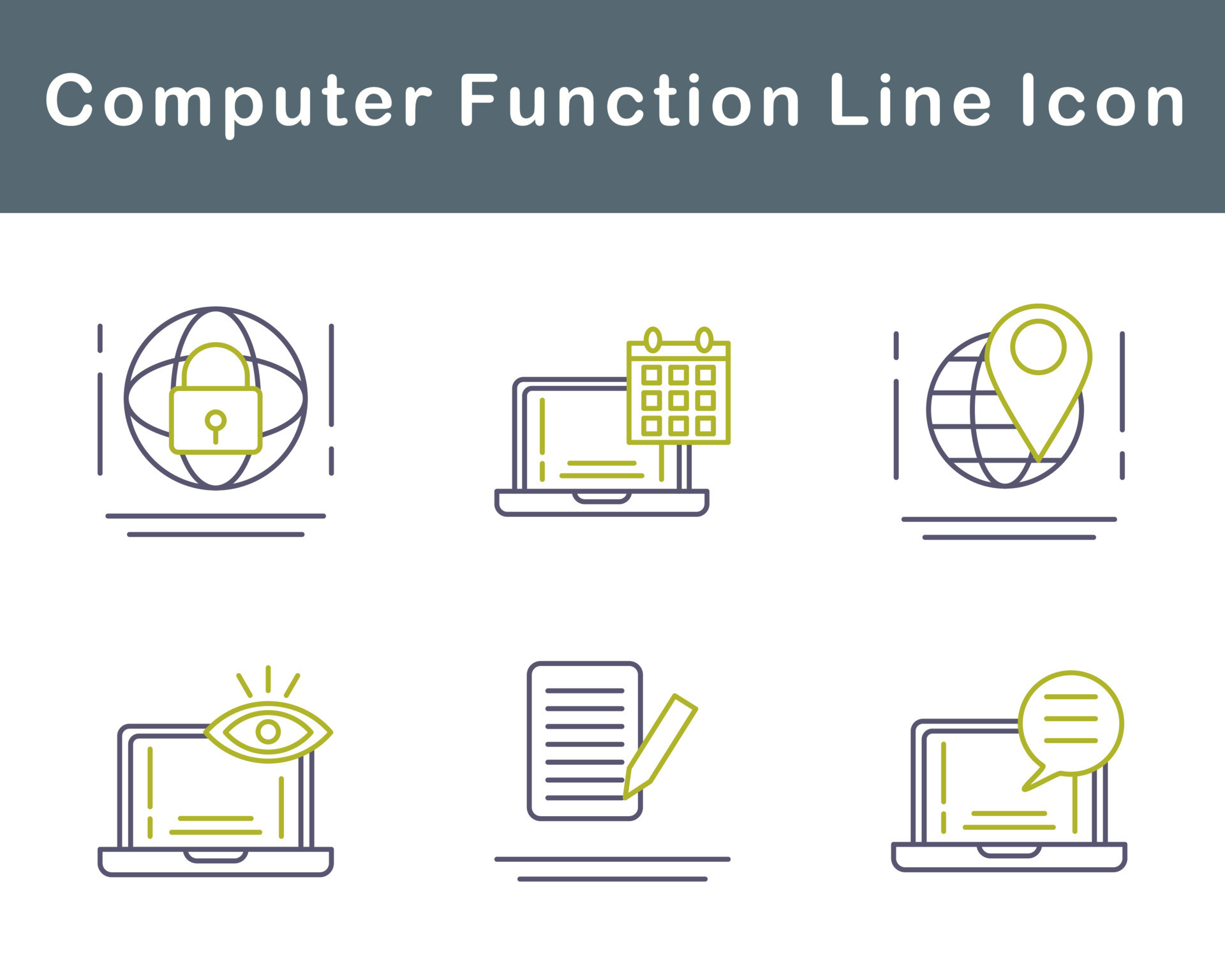 Computer Function Vector Icon Set 20708257 Vector Art at Vecteezy