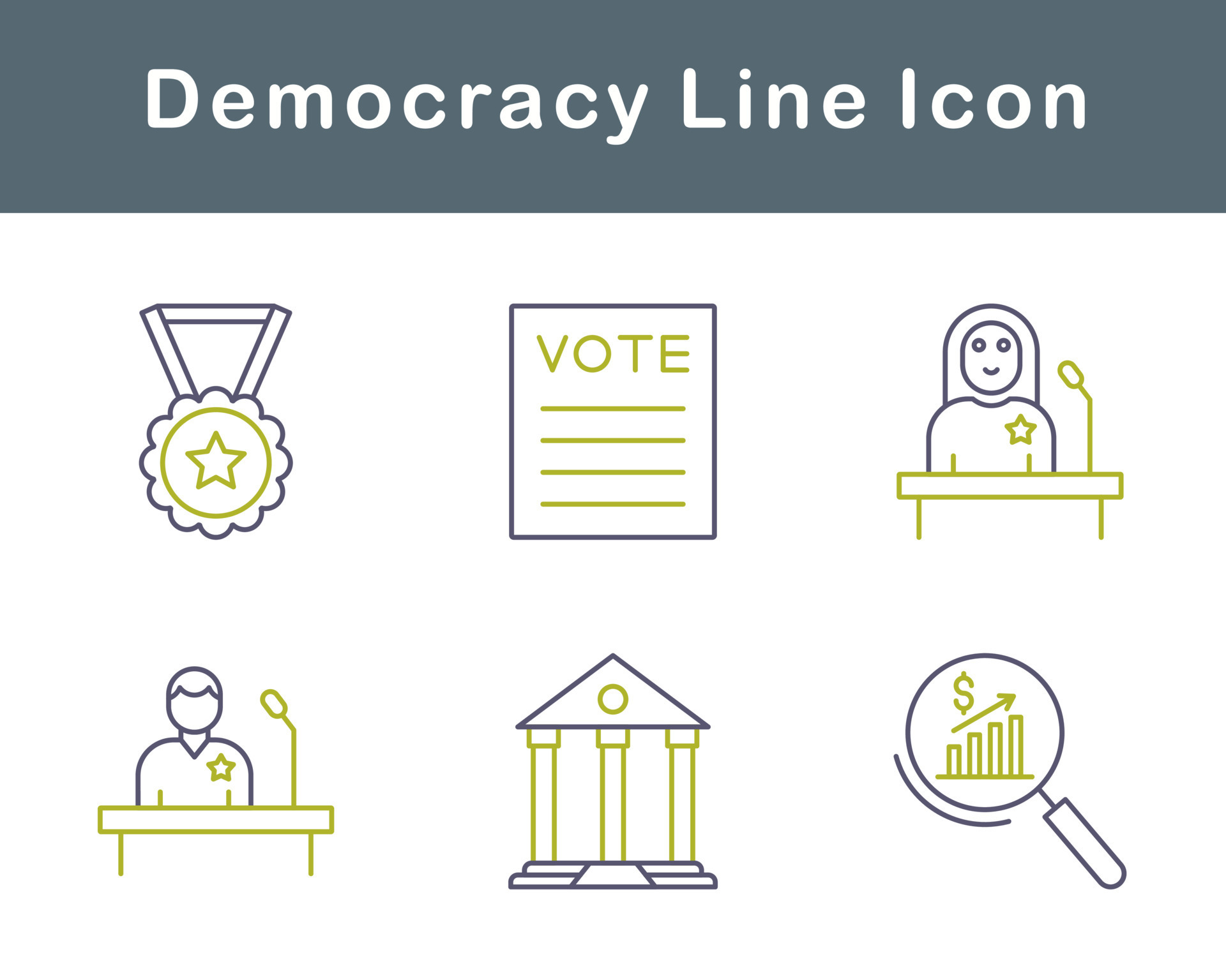 Democracy Vector Icon Set 20708263 Vector Art at Vecteezy