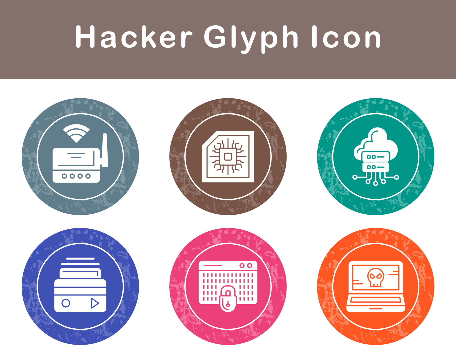 Hacker Vector Icon Set 20708300 Vector Art at Vecteezy