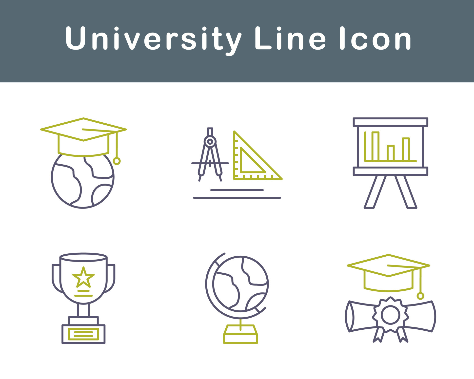 university Vector Icon Set 20708430 Vector Art at Vecteezy
