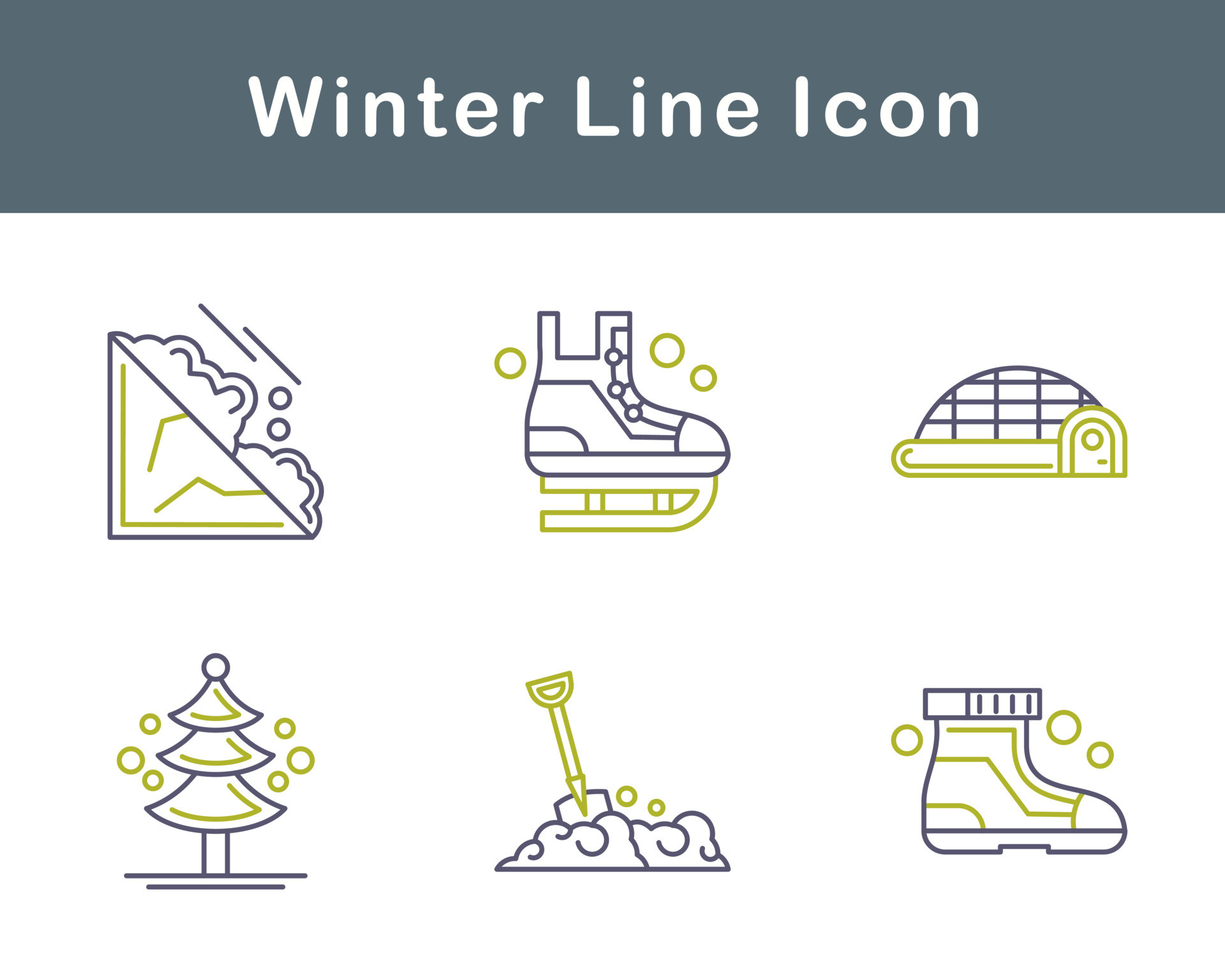 invierno vector icono conjunto 20708460 Vector en Vecteezy