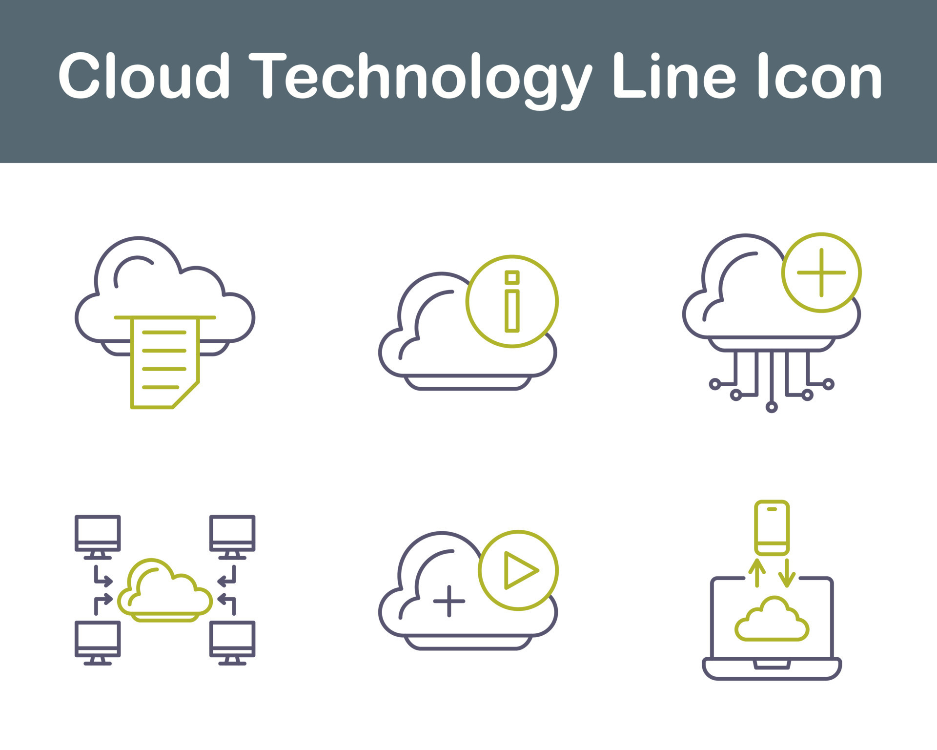 Cloud Technology Vector Icon Set 20708627 Vector Art at Vecteezy