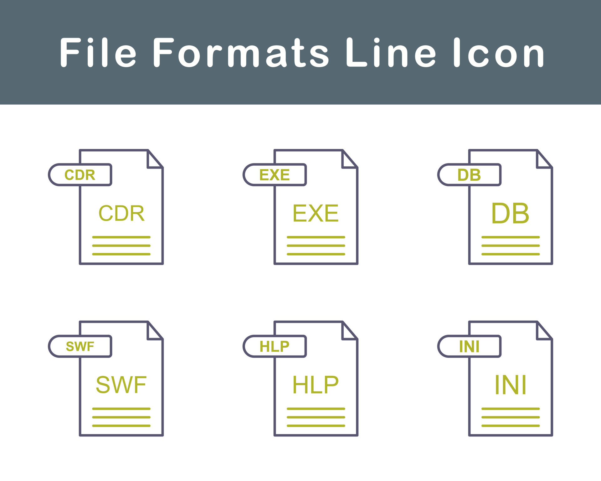 File Formats Vector Icon Set 20708742 Vector Art at Vecteezy