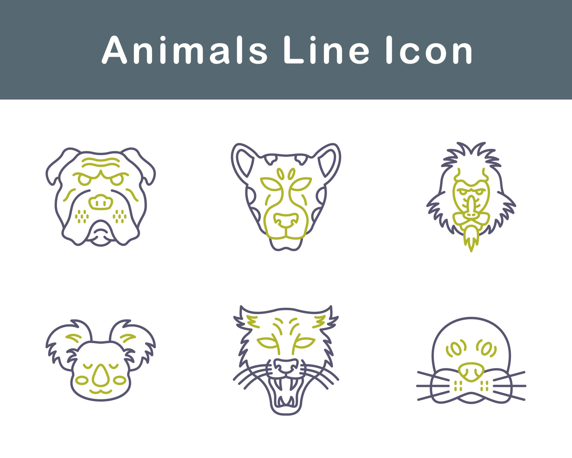 Animals Vector Icon Set 20708767 Vector Art at Vecteezy