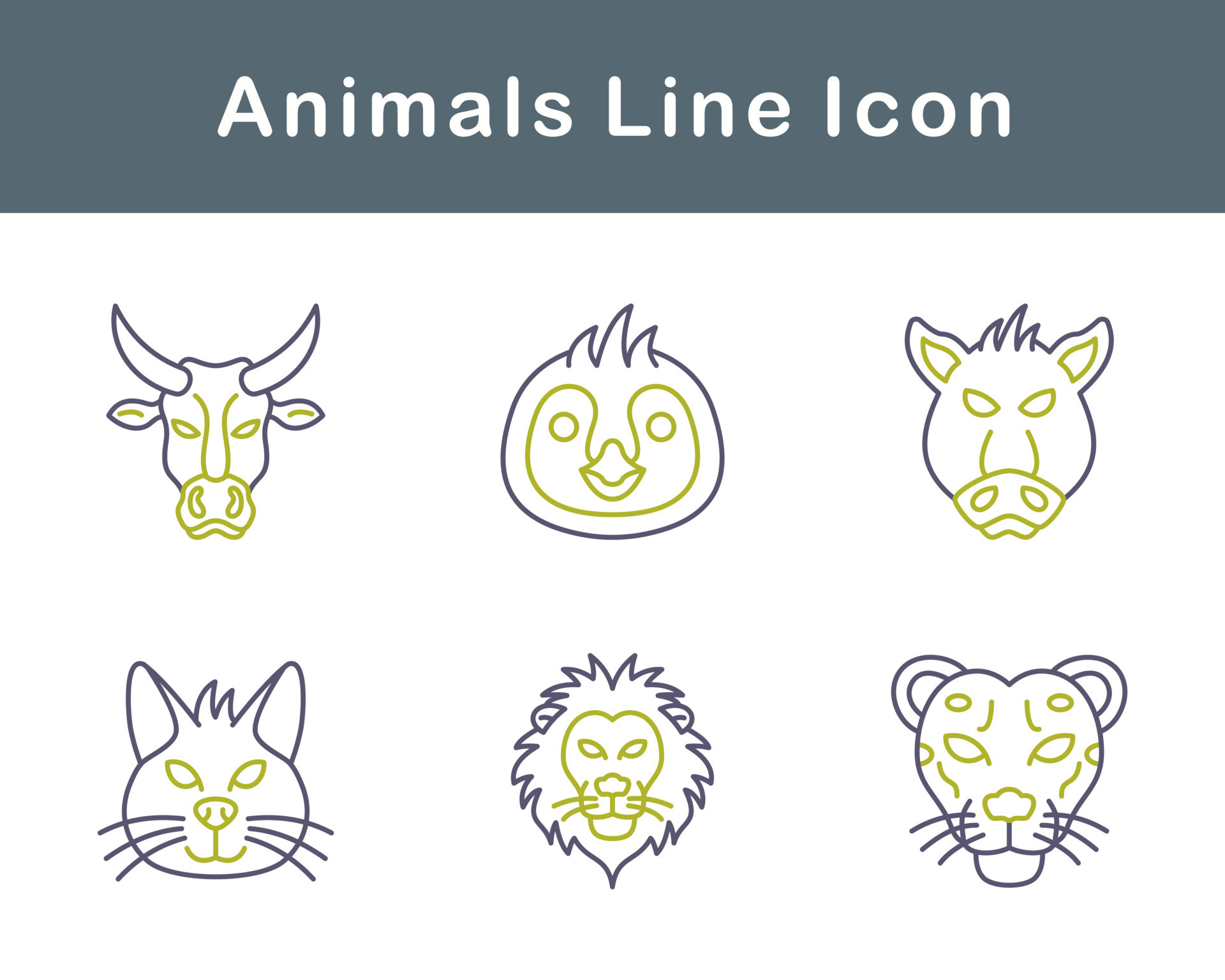 Animals Vector Icon Set 20708768 Vector Art at Vecteezy