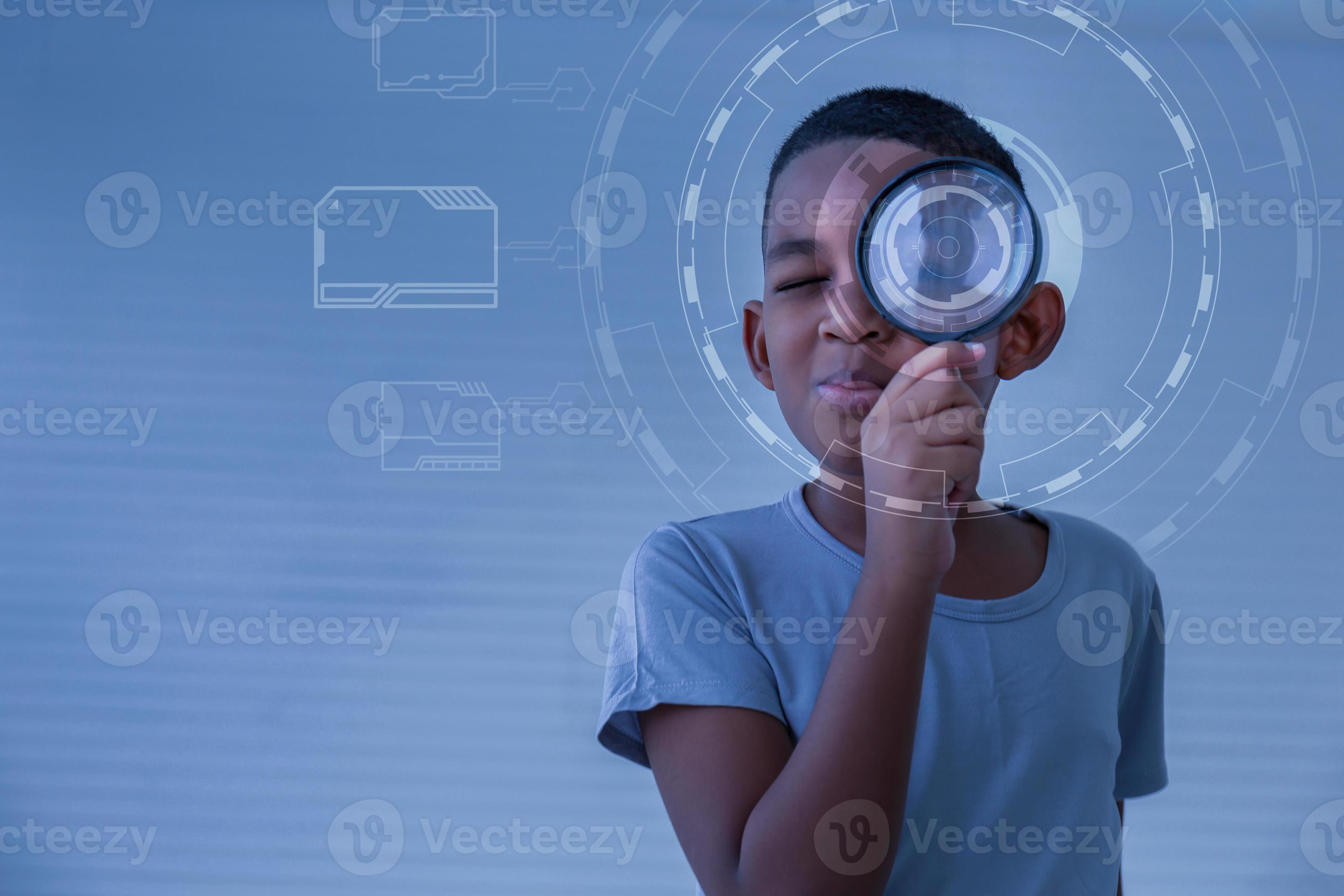 Boy holding the magnifying glass, Little kid boy holding and looking ... Boy holding the magnifying glass, Little kid boy holding and looking ...