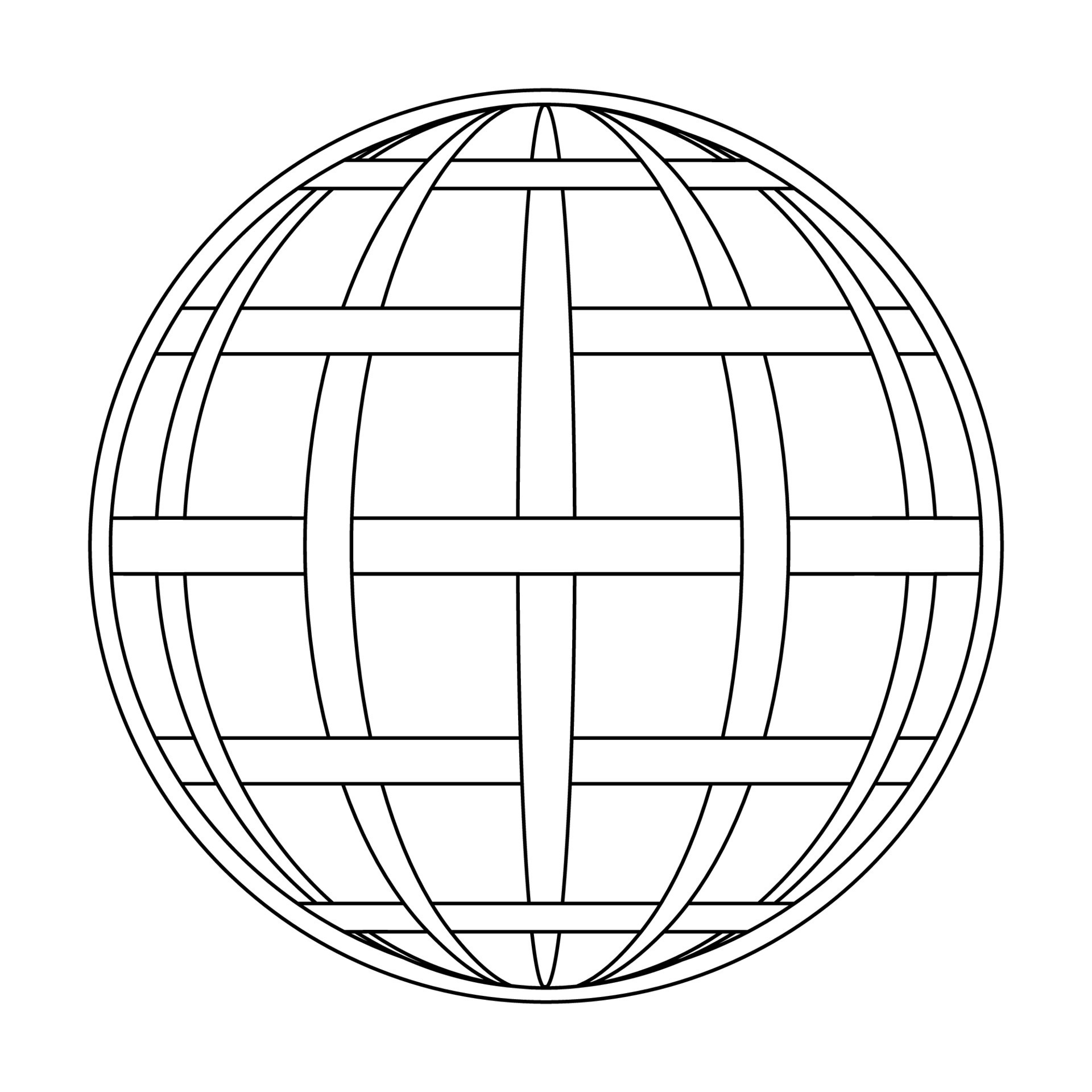 Intertwined meridian and parallel of the globe of the earth grid, the ...
