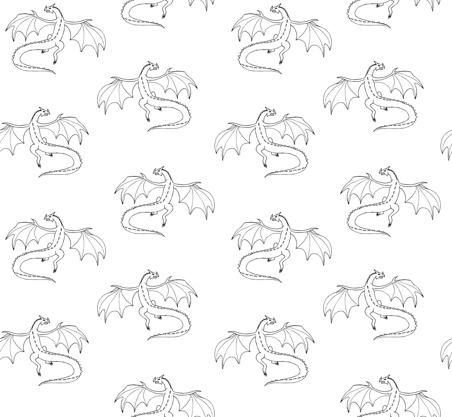 Seamless pattern of hand drawn dragon 20715351 Vector Art at Vecteezy