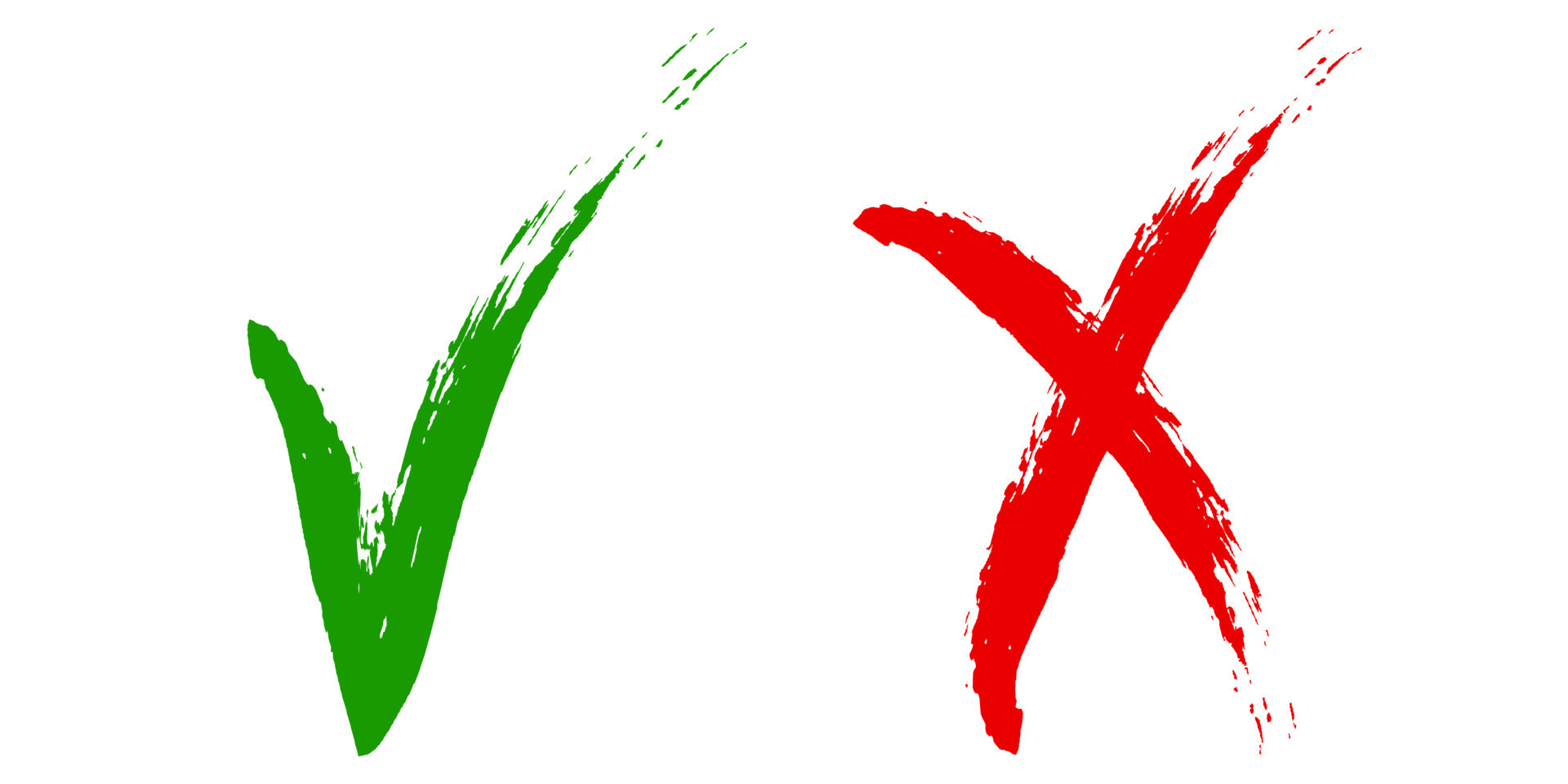 Icons Yes No Green Check Mark Ok Sign Of Approval Right Choice Red Cross Sign Reject Vector
