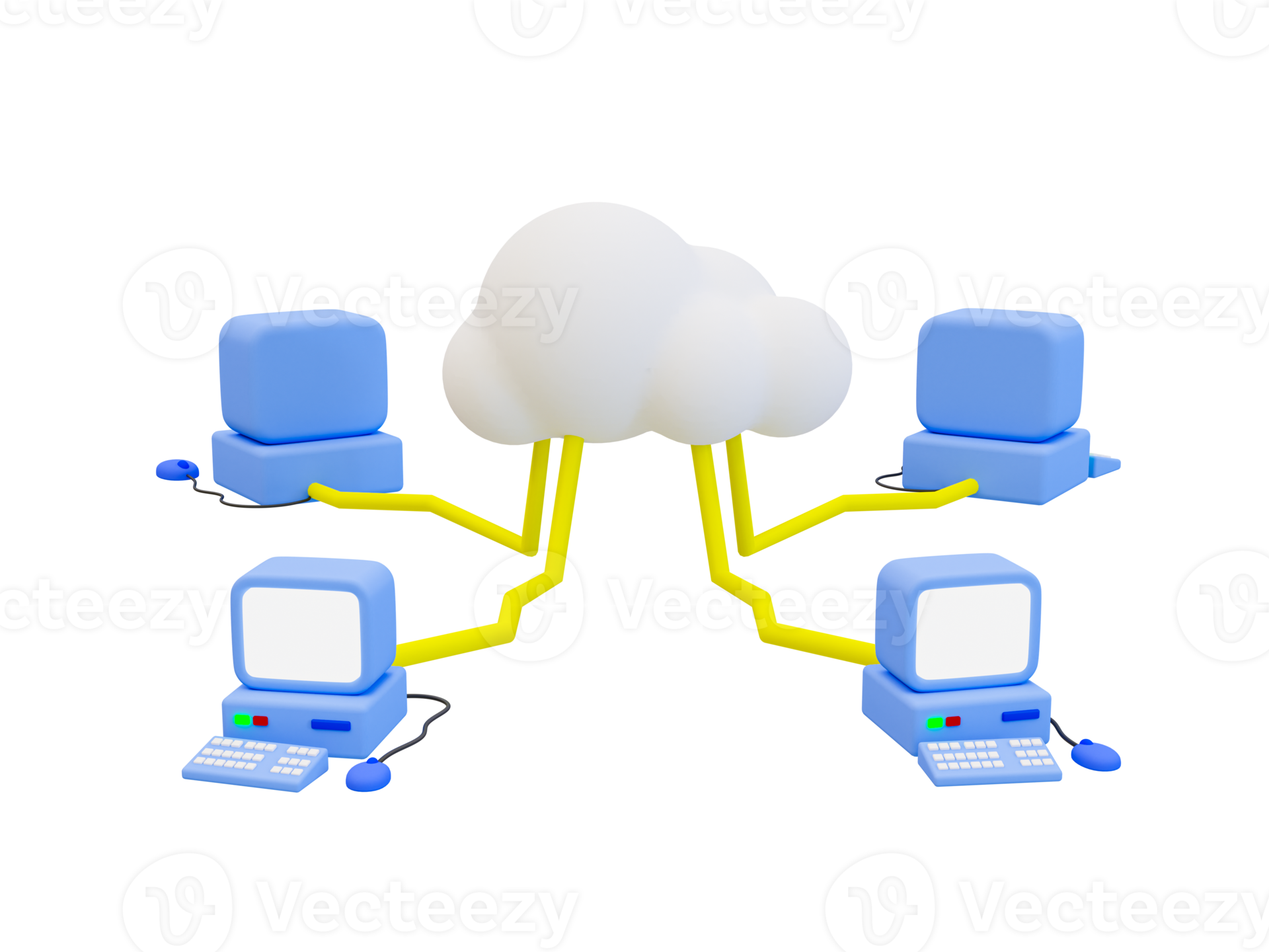 3d Minimal Cloud Computing Concept Cloud Technology Service Concept