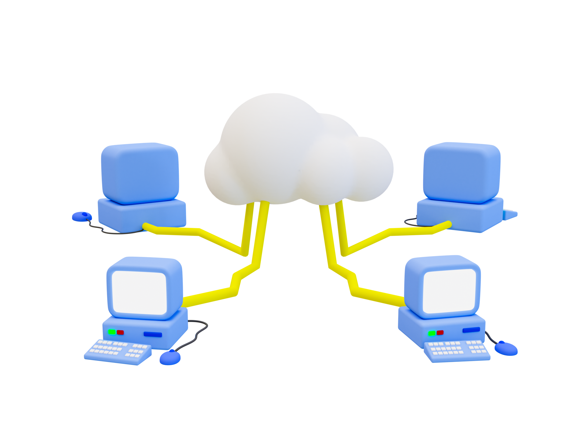3d Minimal Cloud Computing Concept Cloud Technology Service Concept