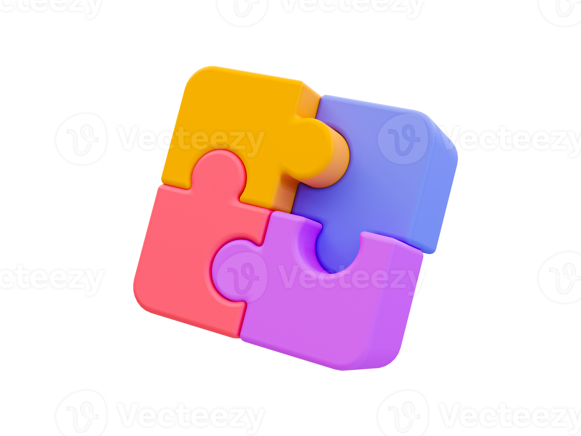 3d minimal jigsaw solved. problem-solving. teamwork collaboration ...