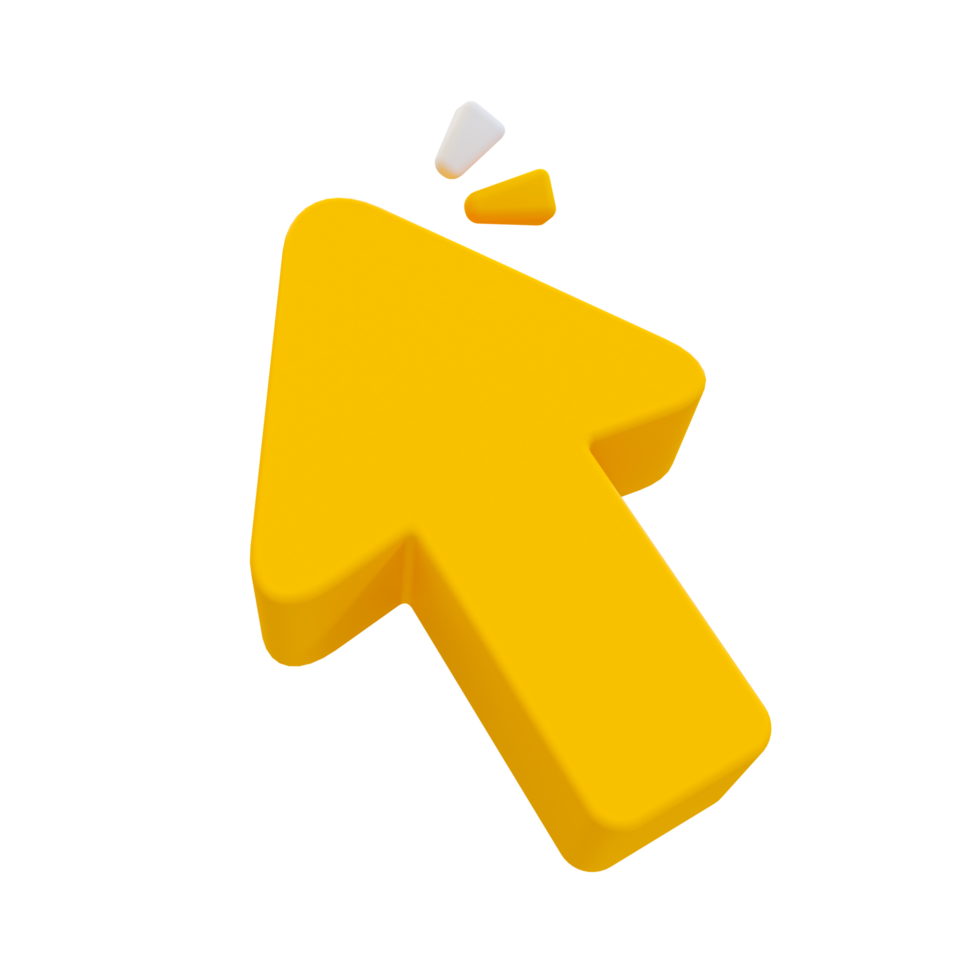 3d Minimal Orange Cursor Computer Mouse Pointer Cursor 3d