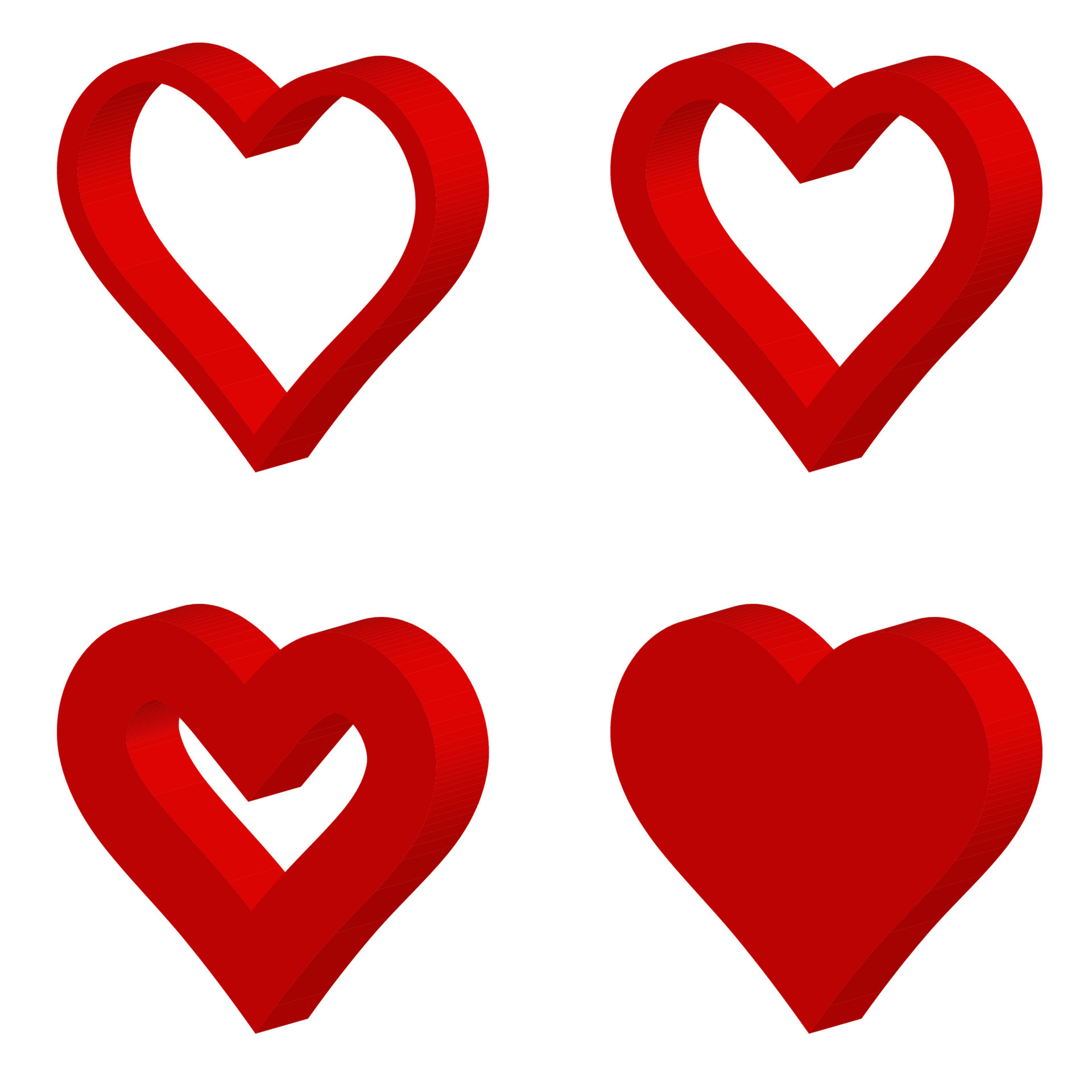 Set 3d red shape heart icon, vector set heart shape, lovers Valentines day 20717245 Vector Art ...