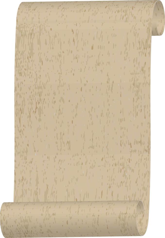 Old Rolled Paper Manuscript Or Papyrus Scroll Vertically Oriented