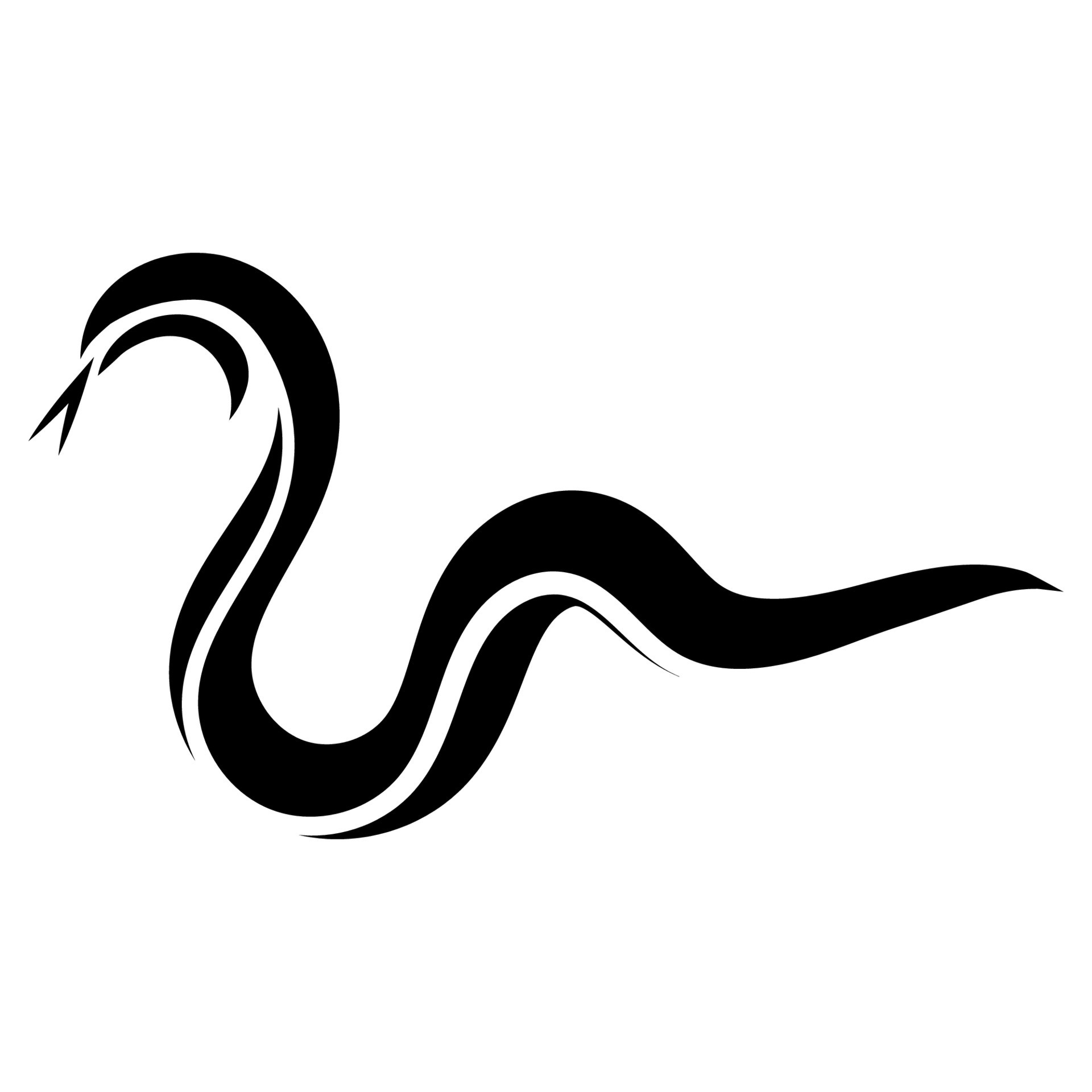 Curved calligraphy line, vector calligraphy element snake elegantly ...