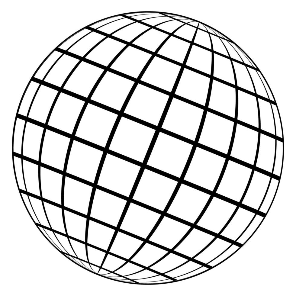 Globe logo planet earth 3D sphere, globe frame meridian wire grid ...