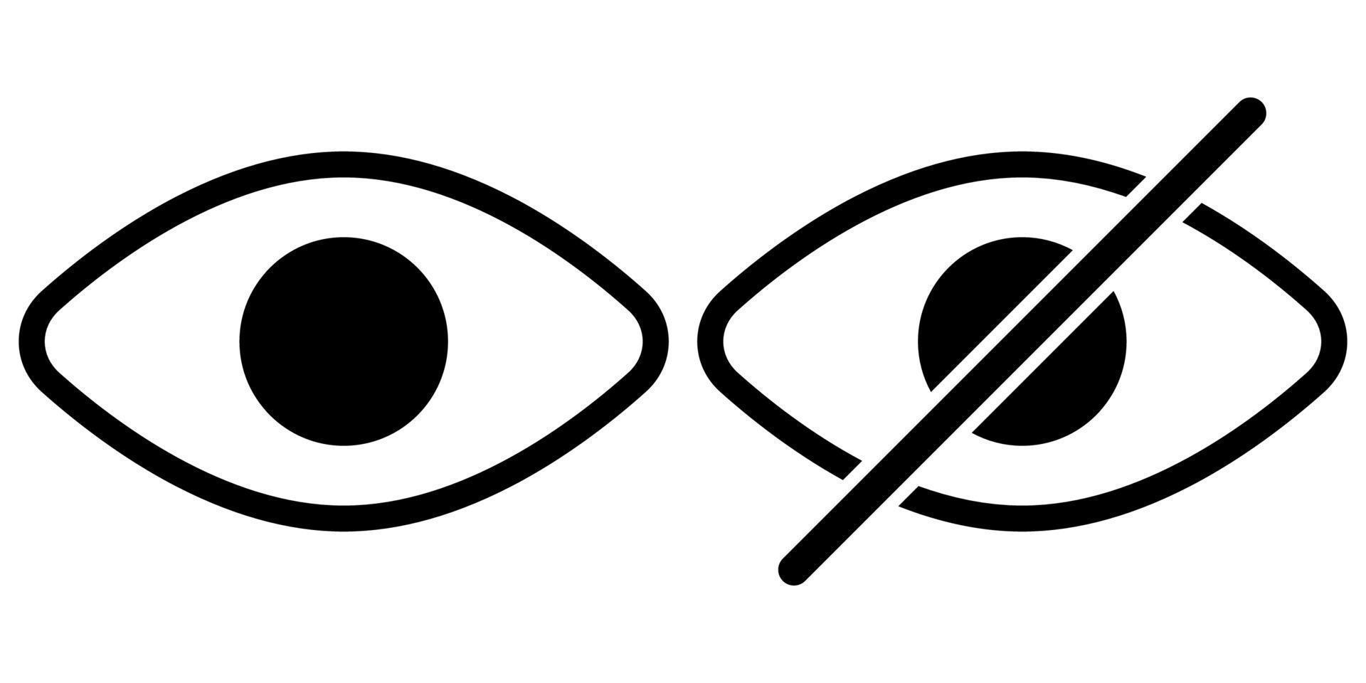 Icons see, dont see, crossed out eye, vector sign show, dont show ... Icons see, dont see, crossed out eye, vector sign show, dont show ...