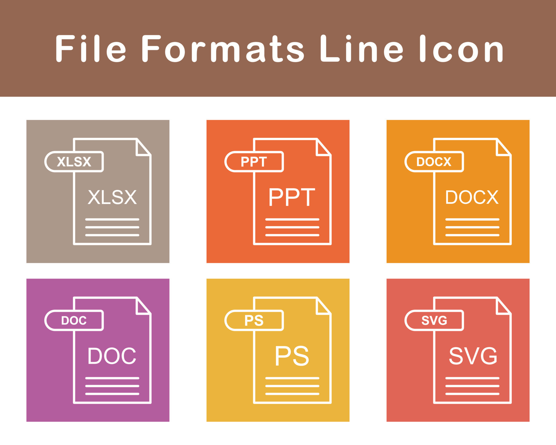 File Formats Vector Icon Set 20718662 Vector Art at Vecteezy