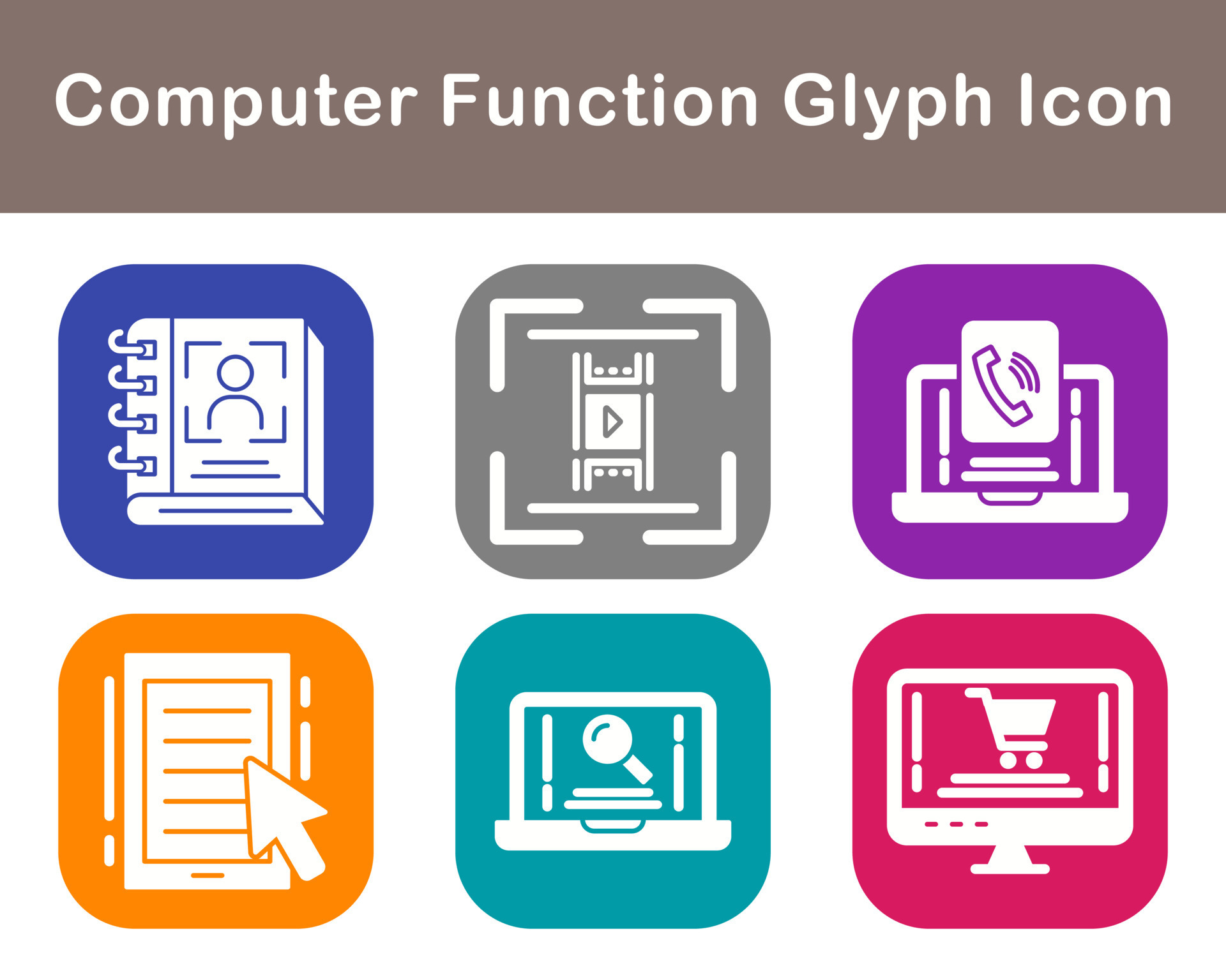 Computer Function Vector Icon Set 20718668 Vector Art at Vecteezy