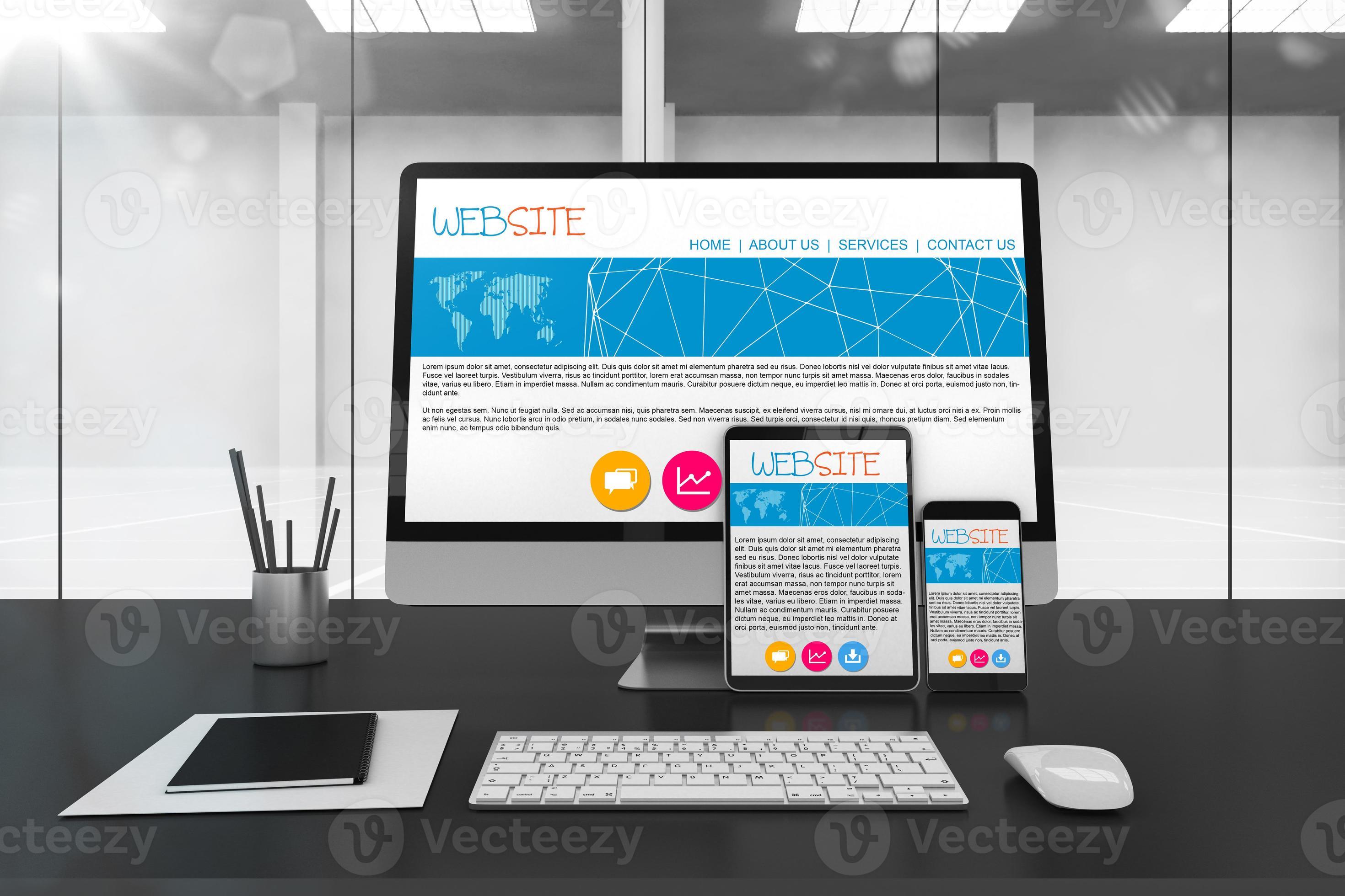 3D rendering with device nd website 20721895 Stock Photo at Vecteezy