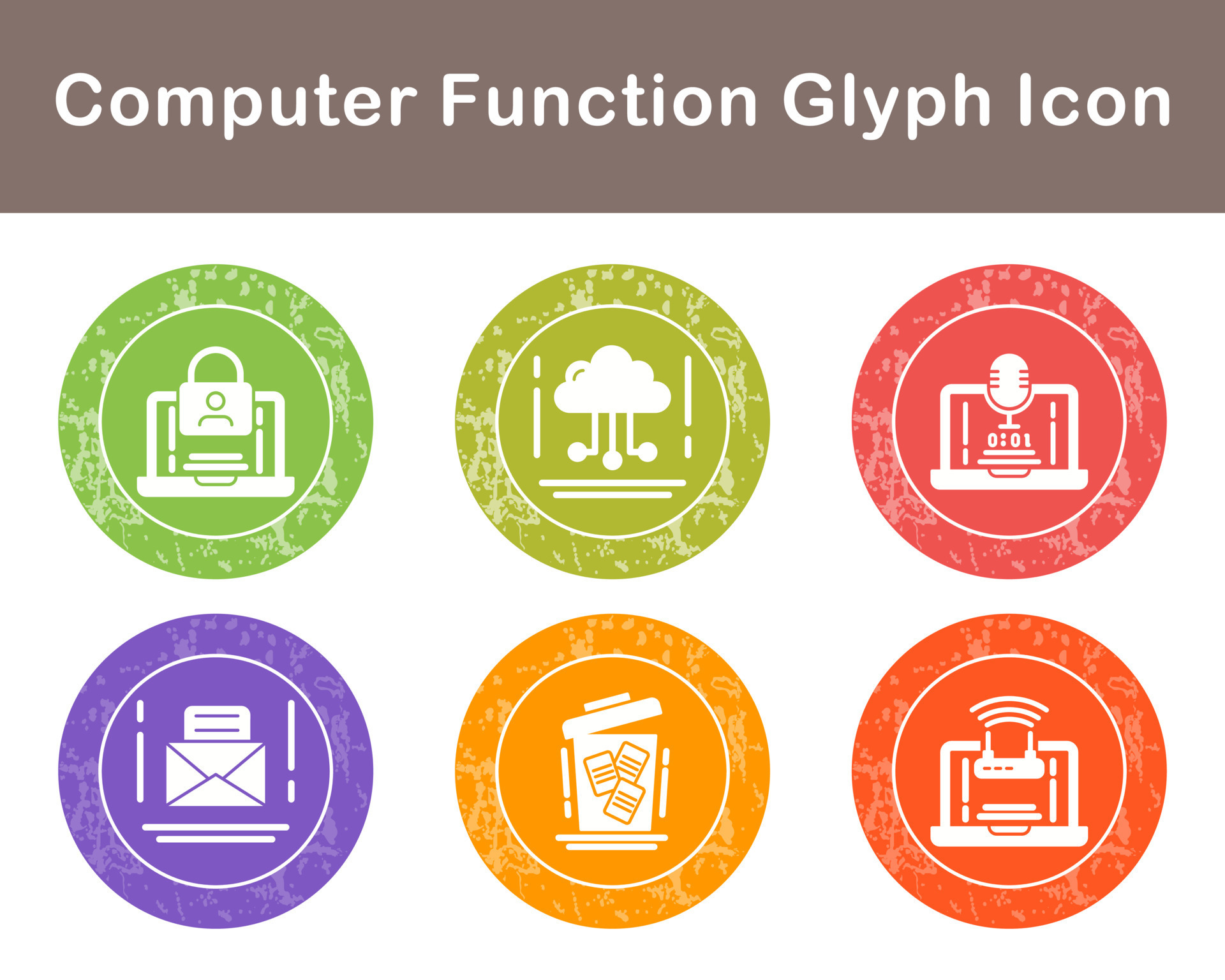 Computer Function Vector Icon Set 20728799 Vector Art at Vecteezy