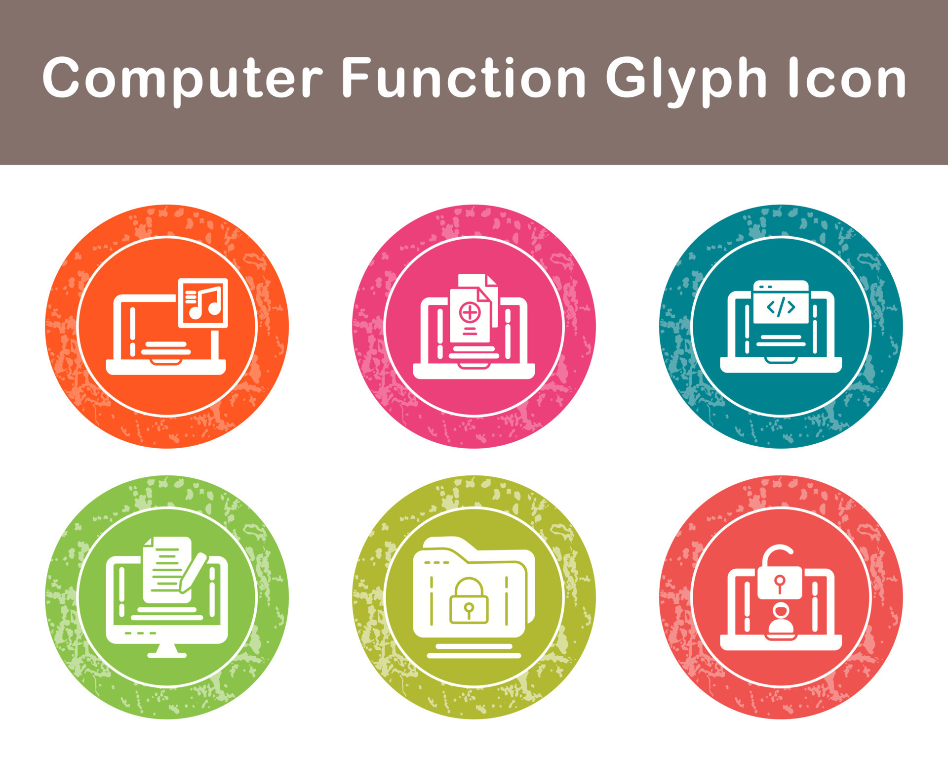 Computer Function Vector Icon Set 20728858 Vector Art at Vecteezy