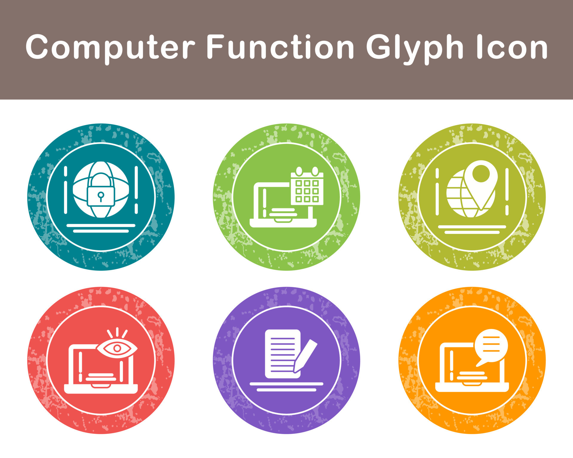 Computer Function Vector Icon Set 20728867 Vector Art at Vecteezy