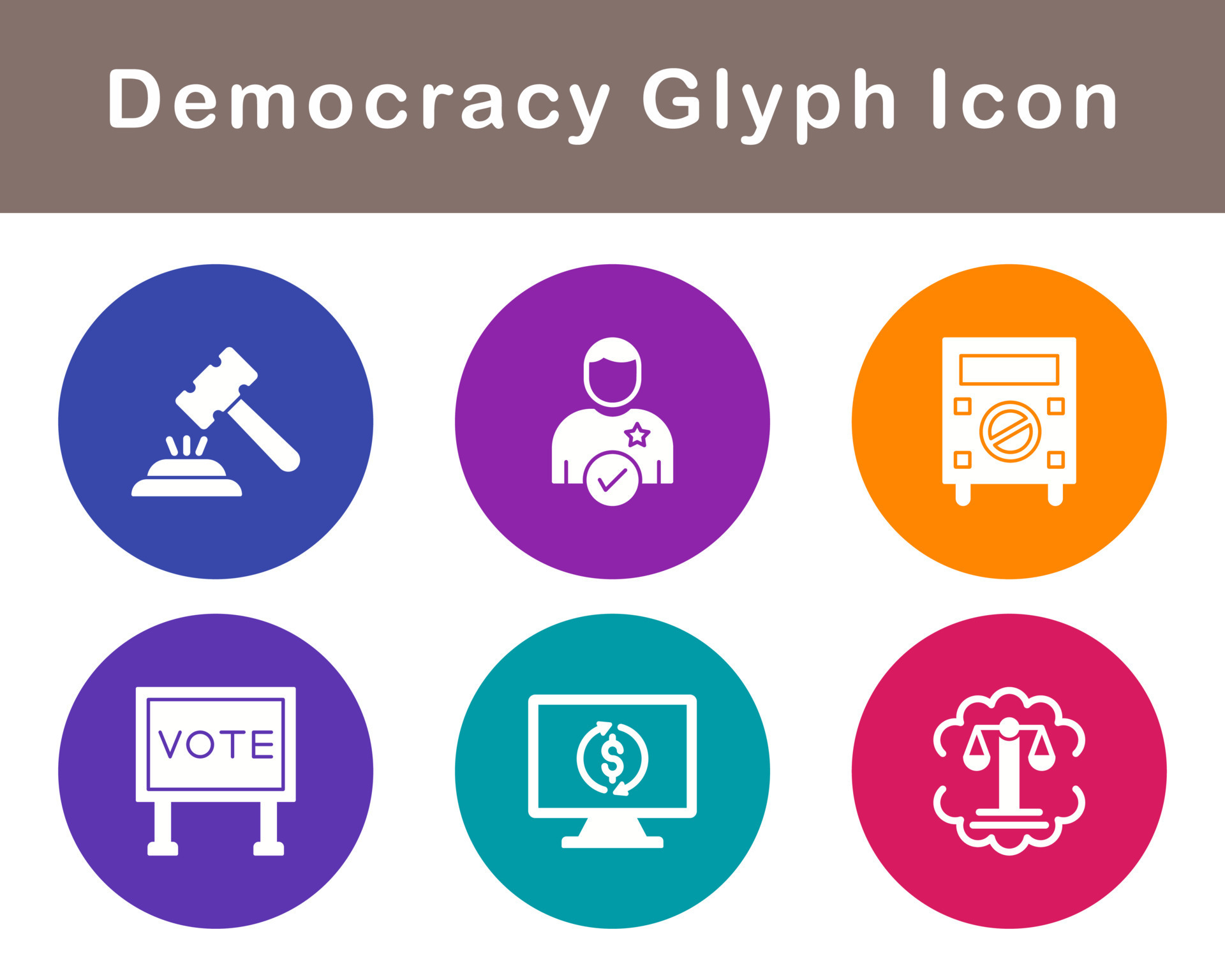 Democracy Vector Icon Set 20730622 Vector Art At Vecteezy