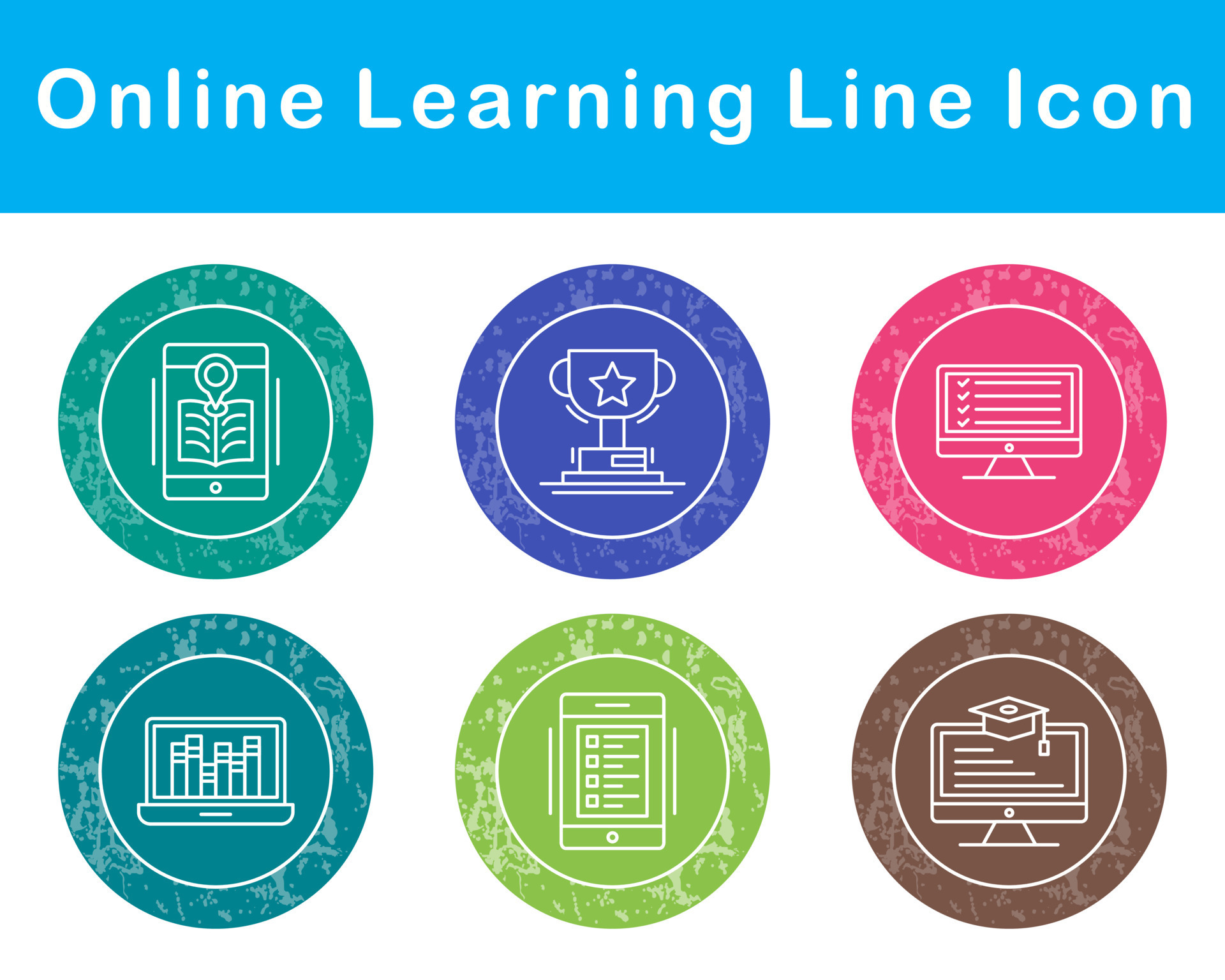 Online Learning Vector Icon Set 20731708 Vector Art at Vecteezy