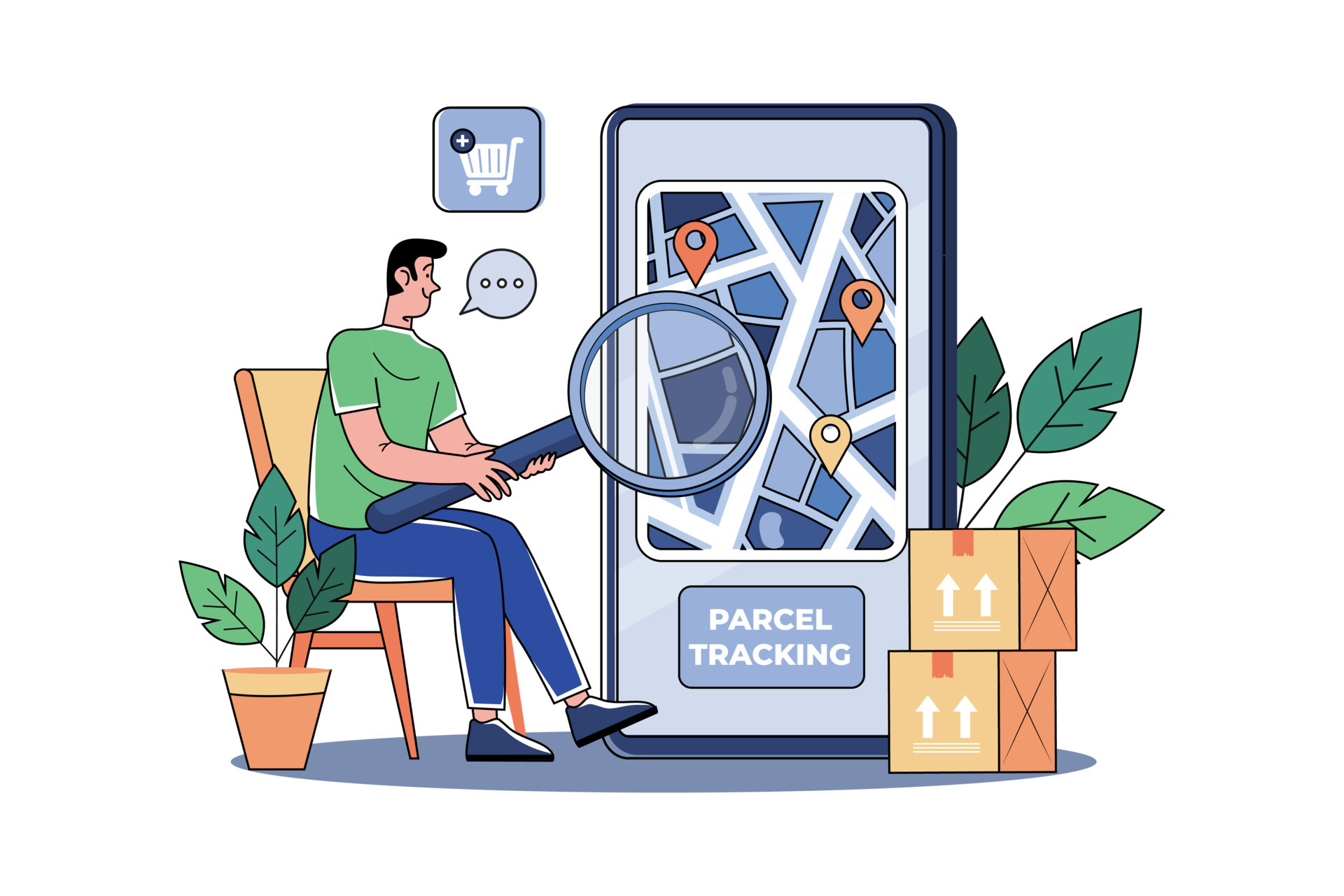 Parcel Tracking Illustration concept on white background 20734139 ...