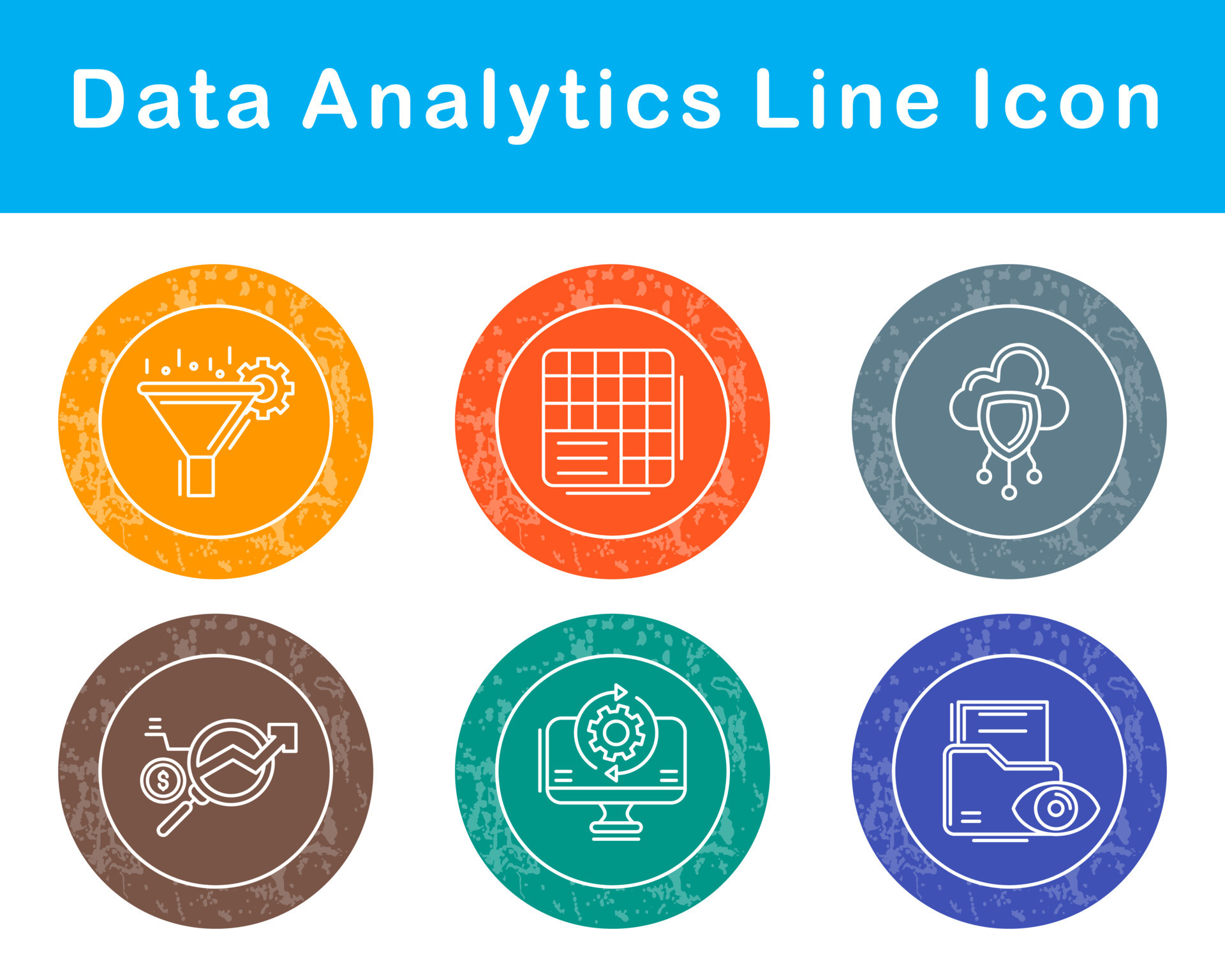 Data Analytics Vector Icon Set 20735277 Vector Art at Vecteezy
