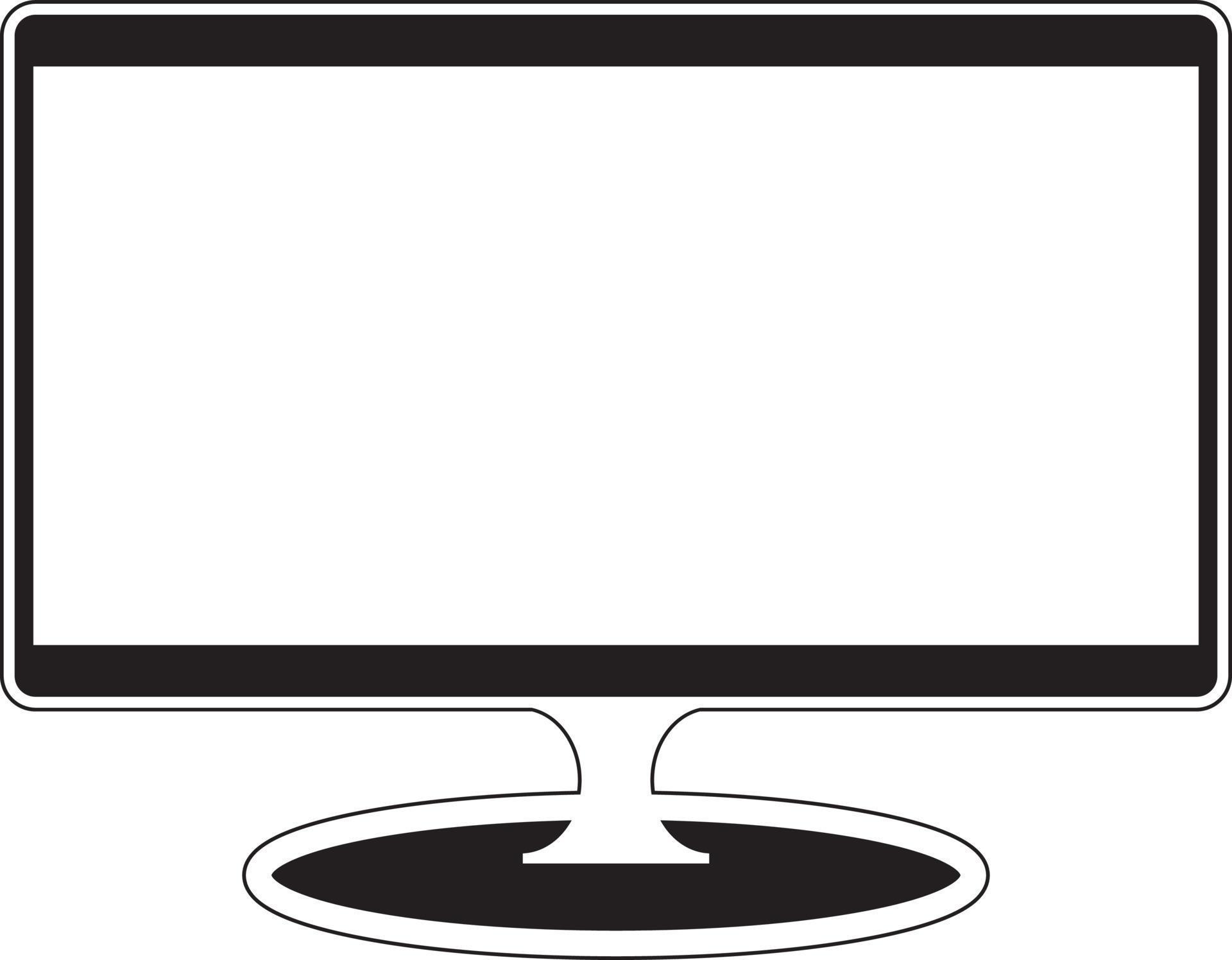 Computer or tv desktop screen monitor, digital electronics with black ...