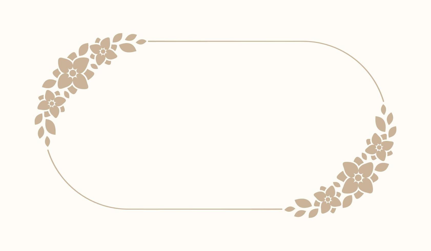 Floral beige oval frame. Botanical boho border vector illustration ... Floral beige oval frame. Botanical boho border vector illustration ...