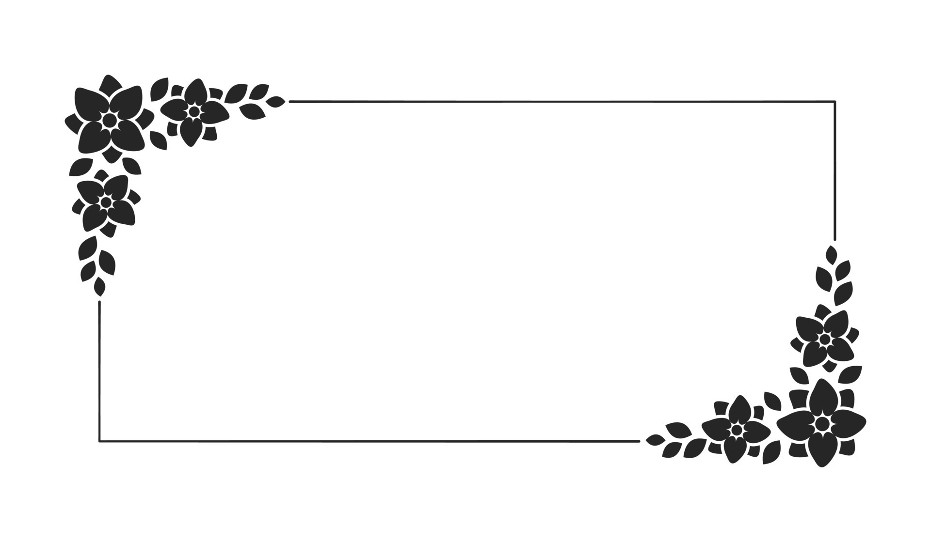 Floral botanical frame template. Rectangular border with vine and hand ... Floral botanical frame template. Rectangular border with vine and hand ...