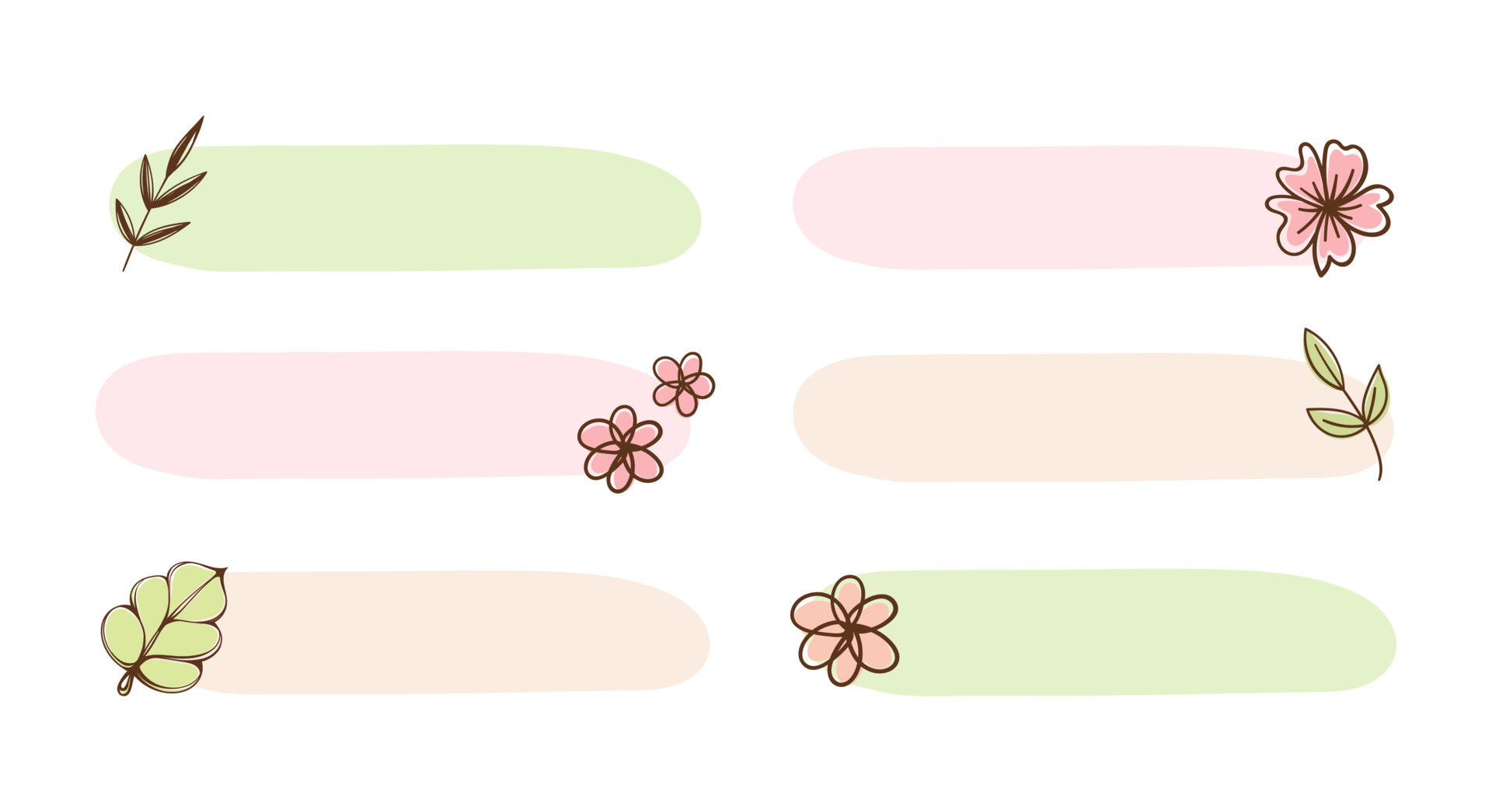 Aesthetic boho floral frame collection. Cute pastel border for card ...