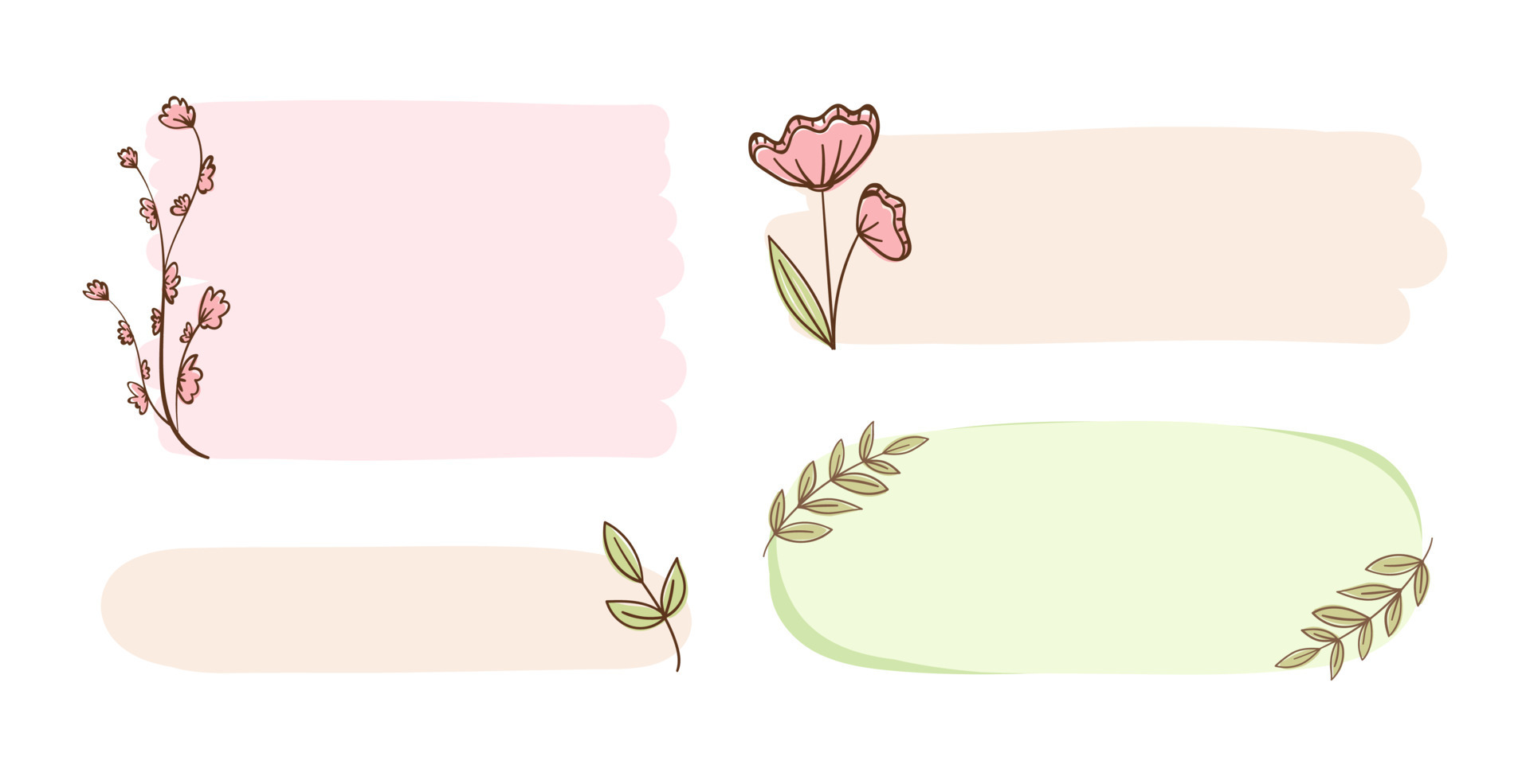 Aesthetic boho floral frame collection. Cute pastel border for card ... Aesthetic boho floral frame collection. Cute pastel border for card ...