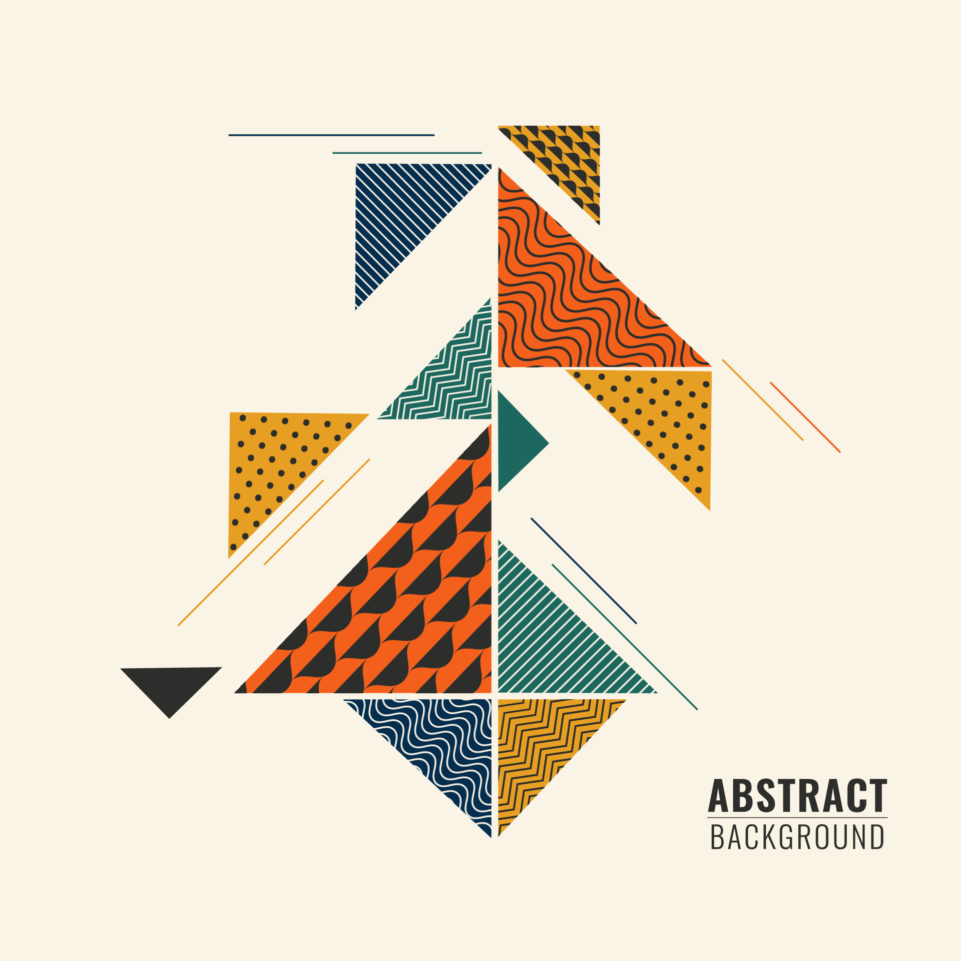 Colorful Abstract Geometric Shape Triangular Different Patterns In Flat Style 20742978 Vector