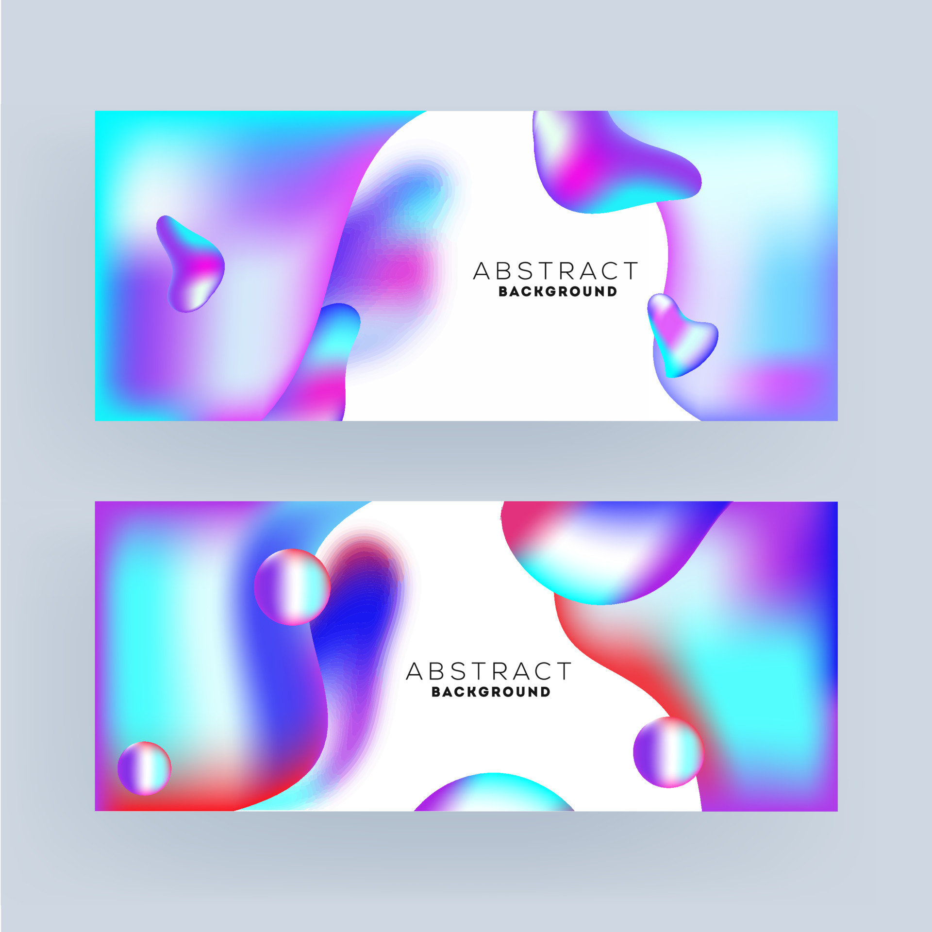 Set of Glossy Gradient Fluid Art Abstract Background. 20746183 Vector ...