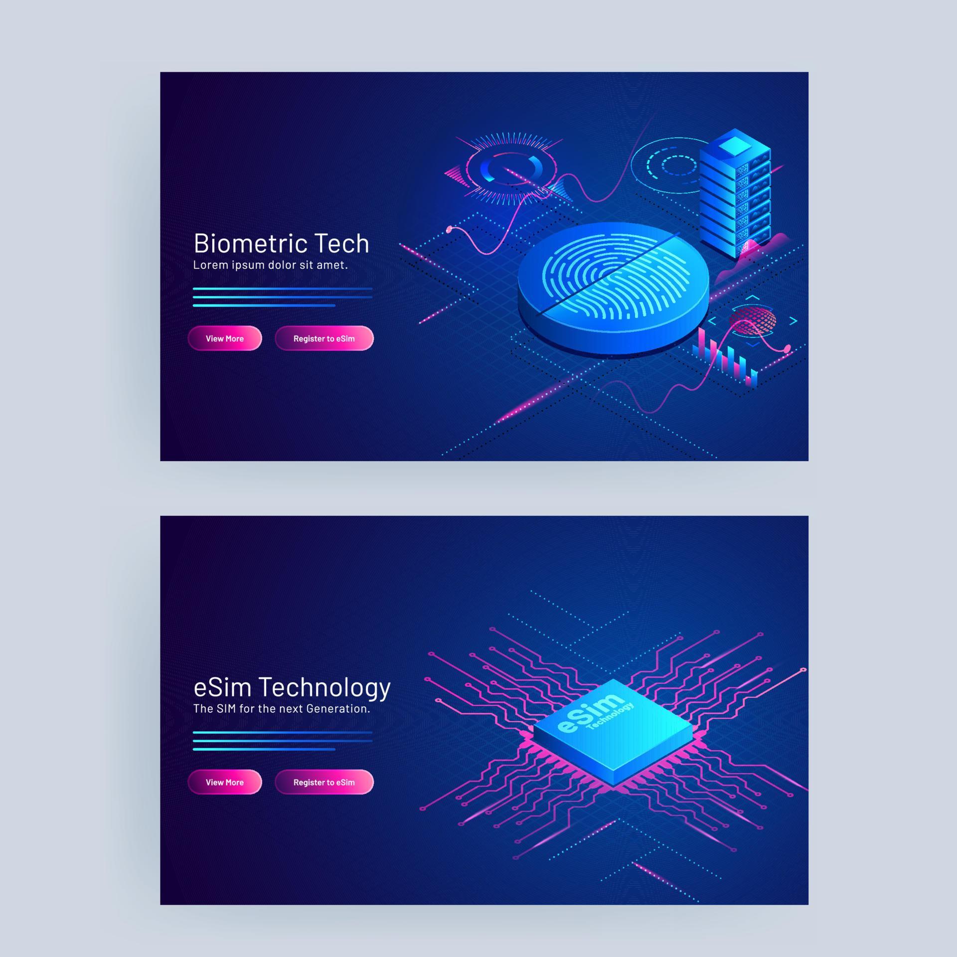 Biometric Tech and eSim Technology Concept Based Web Banner Design ...