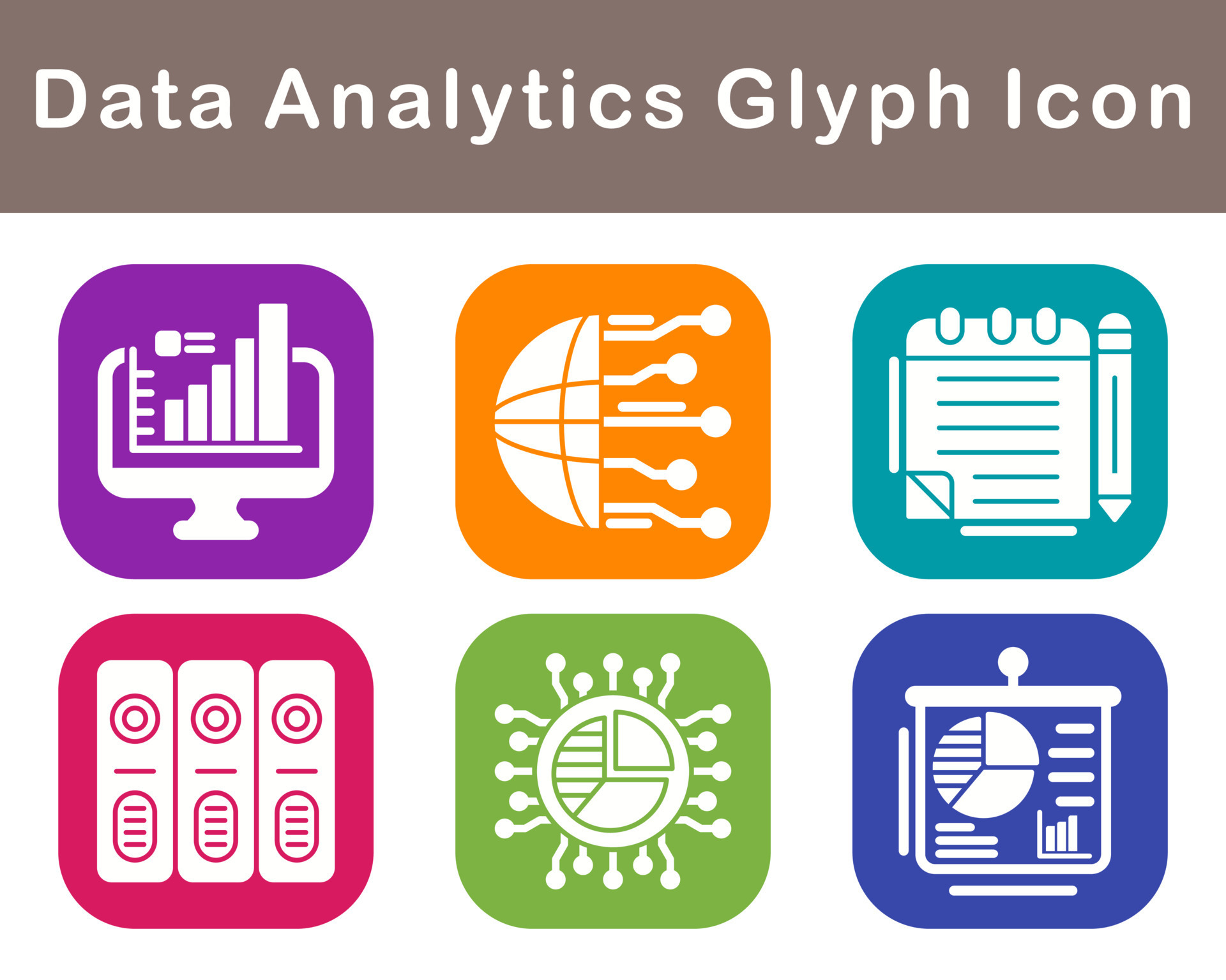 Data Analytics Vector Icon Set 20762571 Vector Art At Vecteezy