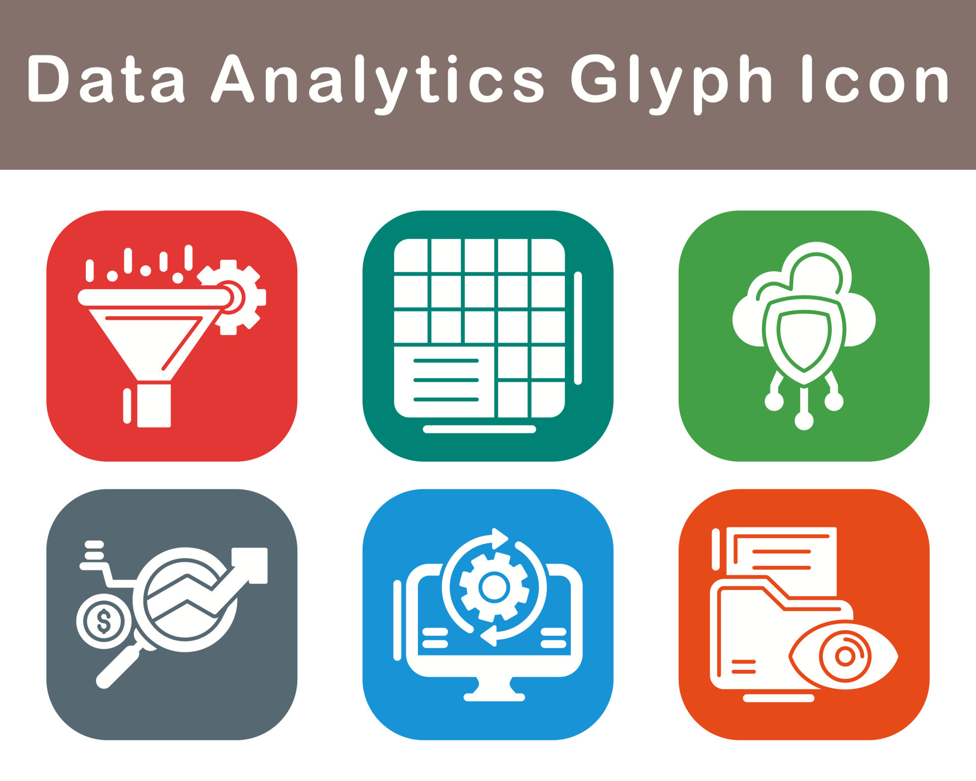 Data Analytics Vector Icon Set 20762574 Vector Art At Vecteezy