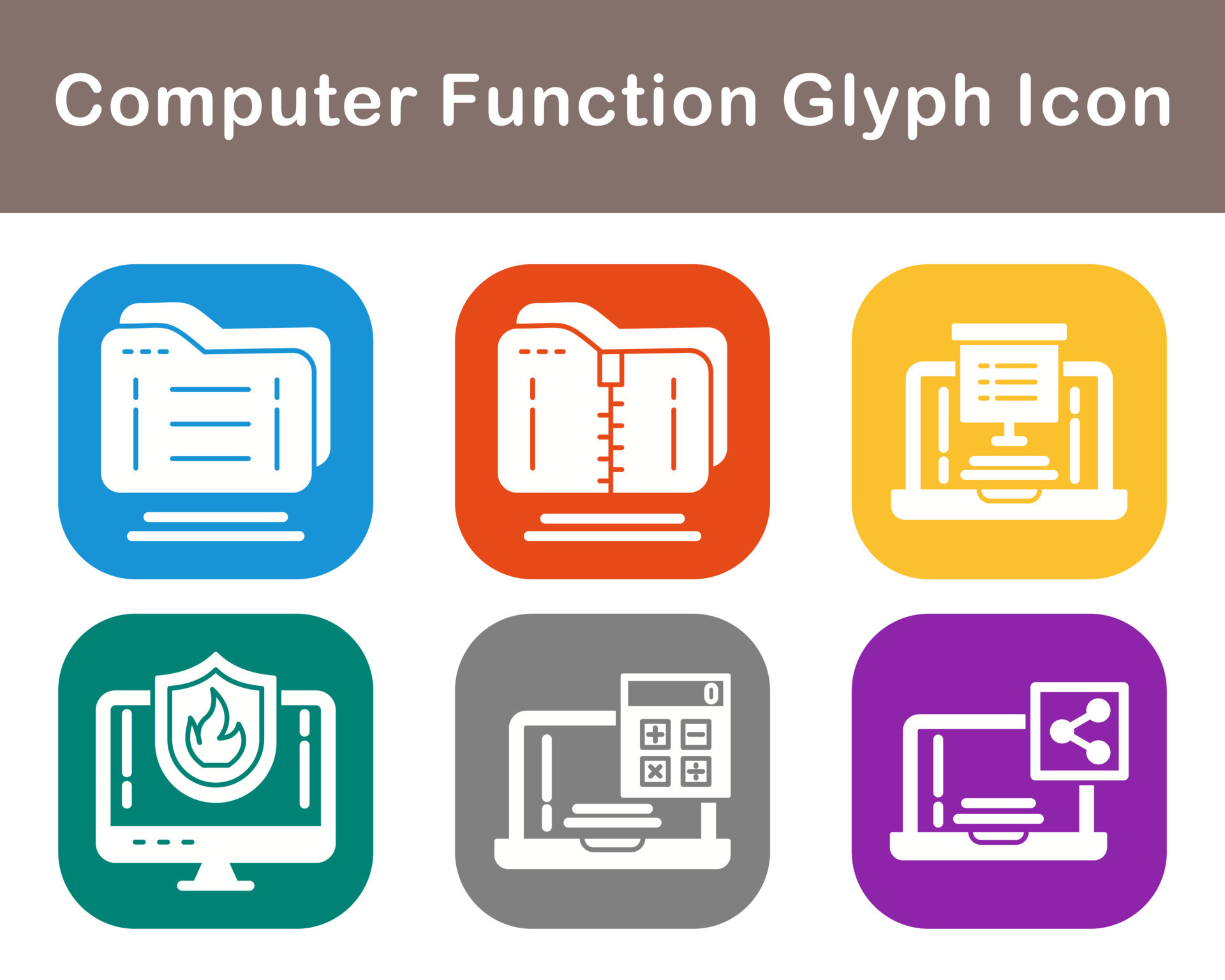 Computer Function Vector Icon Set 20763037 Vector Art at Vecteezy